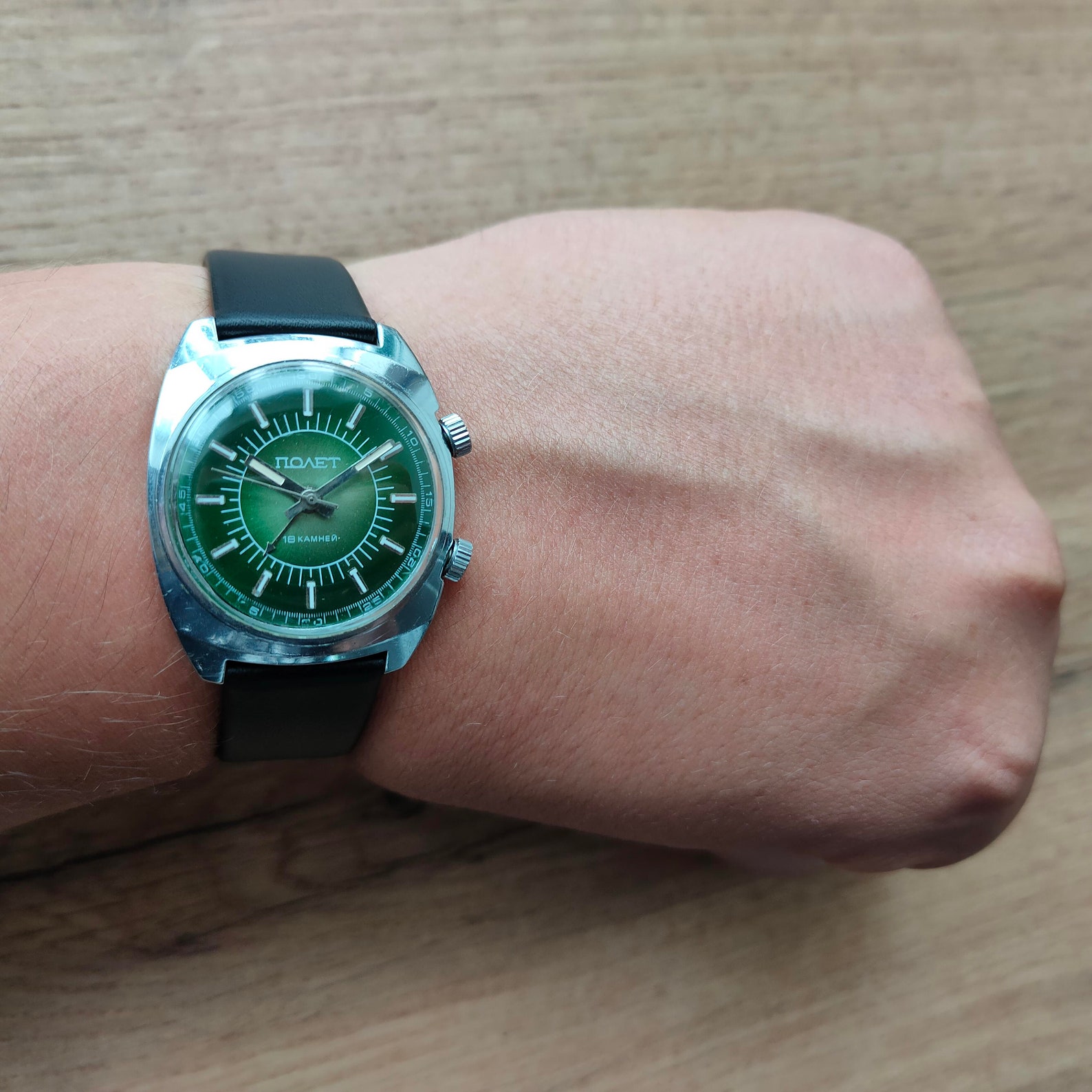 Poljot Signal Watch With Mechanical Alarm Green Watch - Etsy