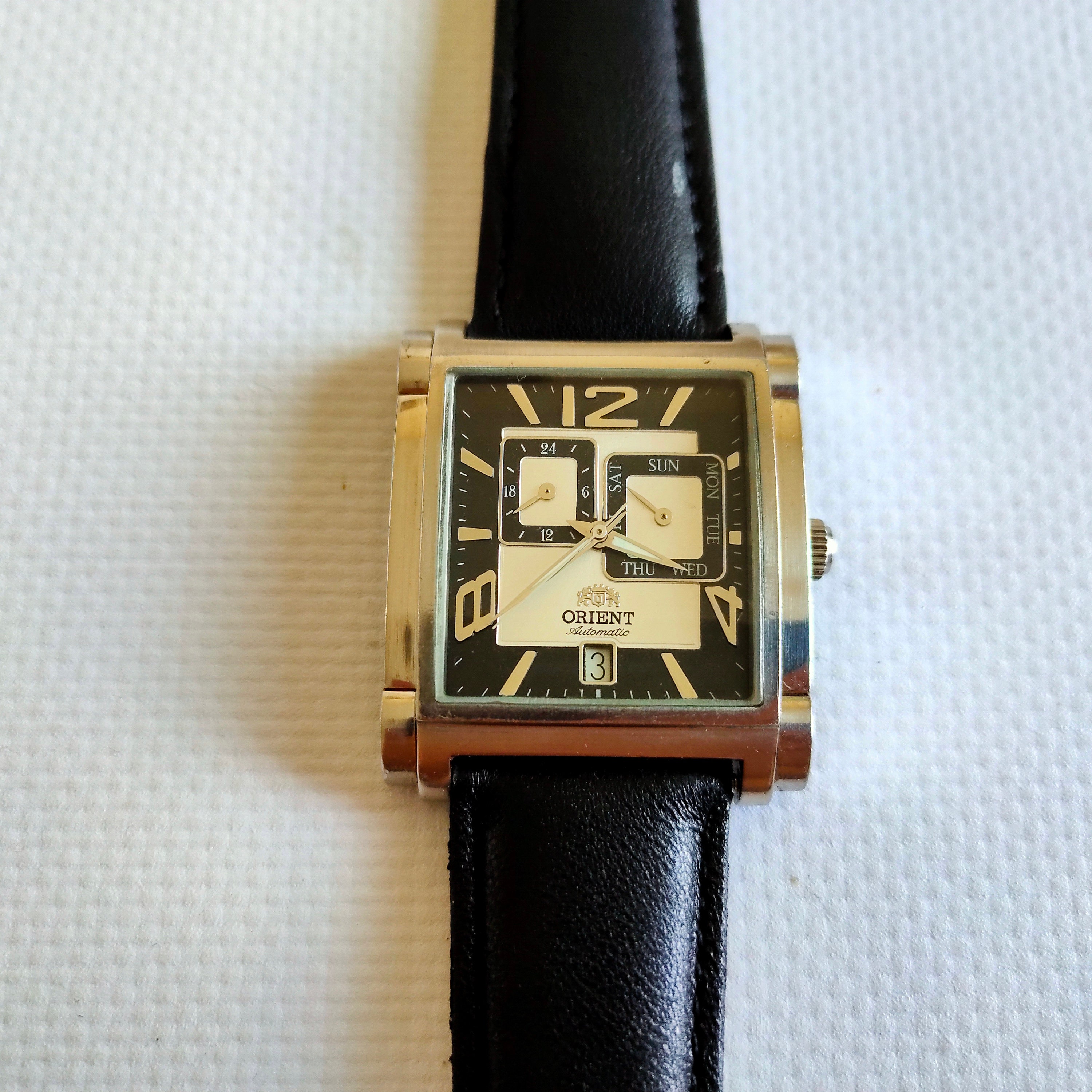 Orient Square Watch, Vintage Orient, Automatic Watch, Day and Date ...
