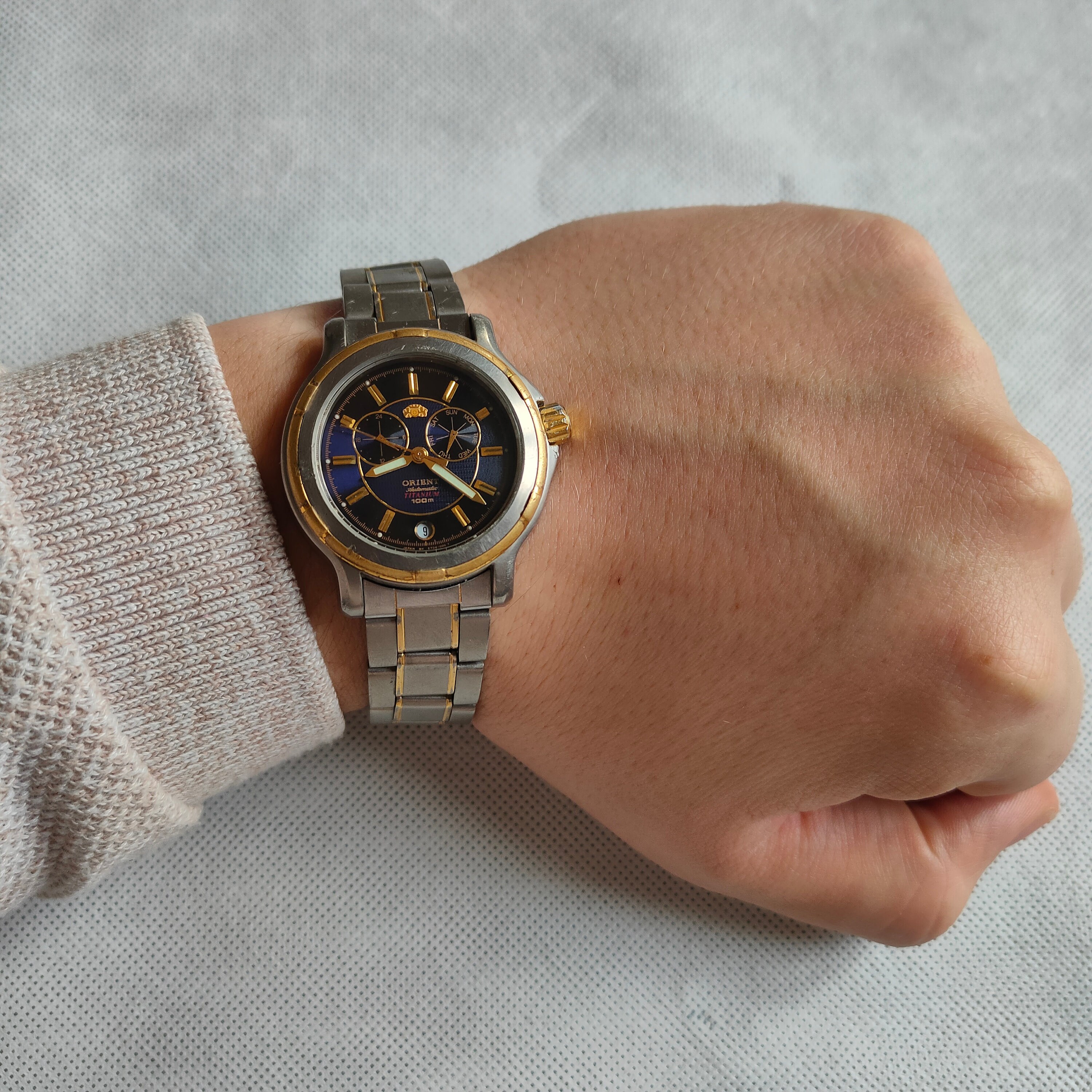 Orient TITANIUM Automatic Watch Vintage Japan Watch Day and | Etsy