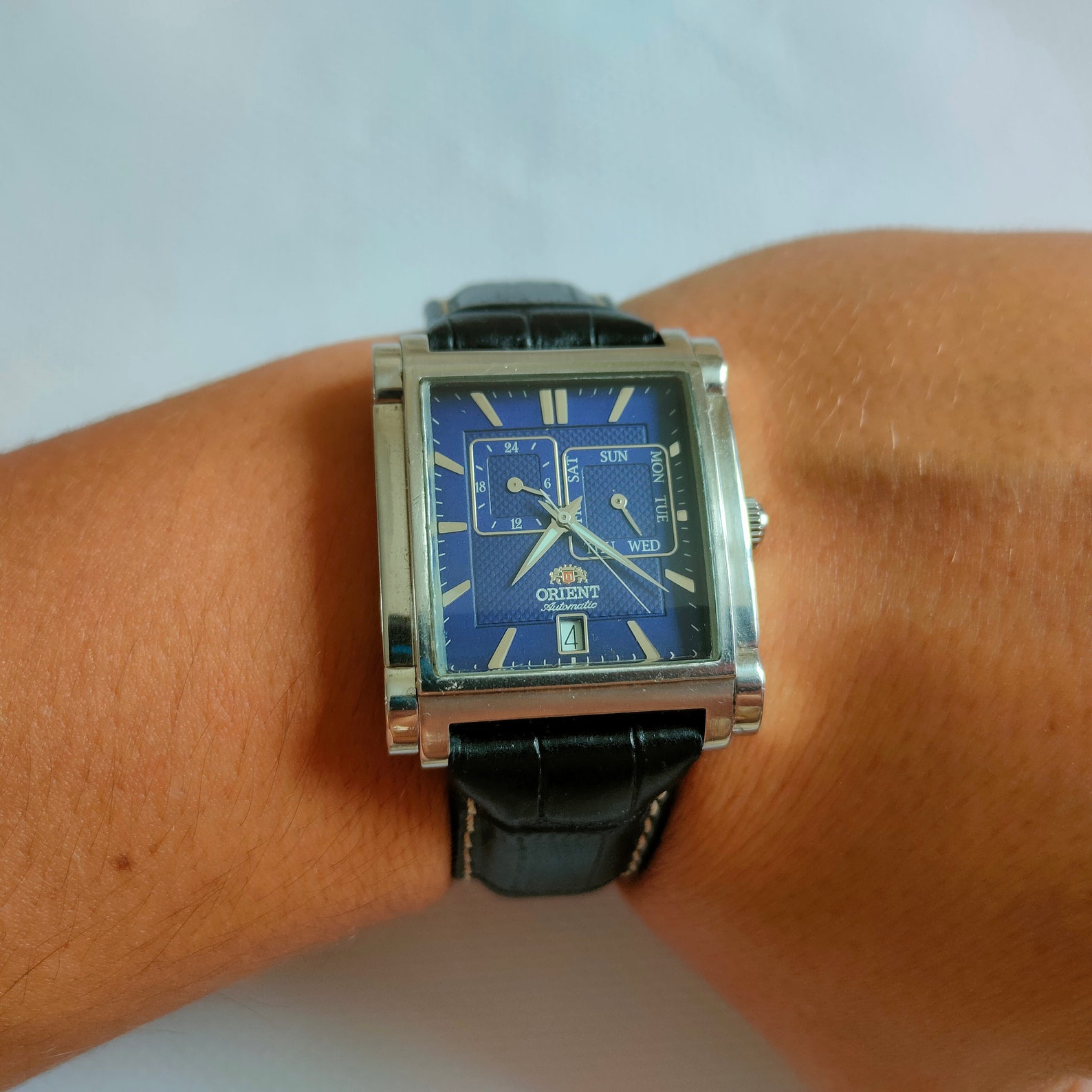Orient Watch, Square Orient Watch, Blue Watch, Vintage Watch, Automatic ...