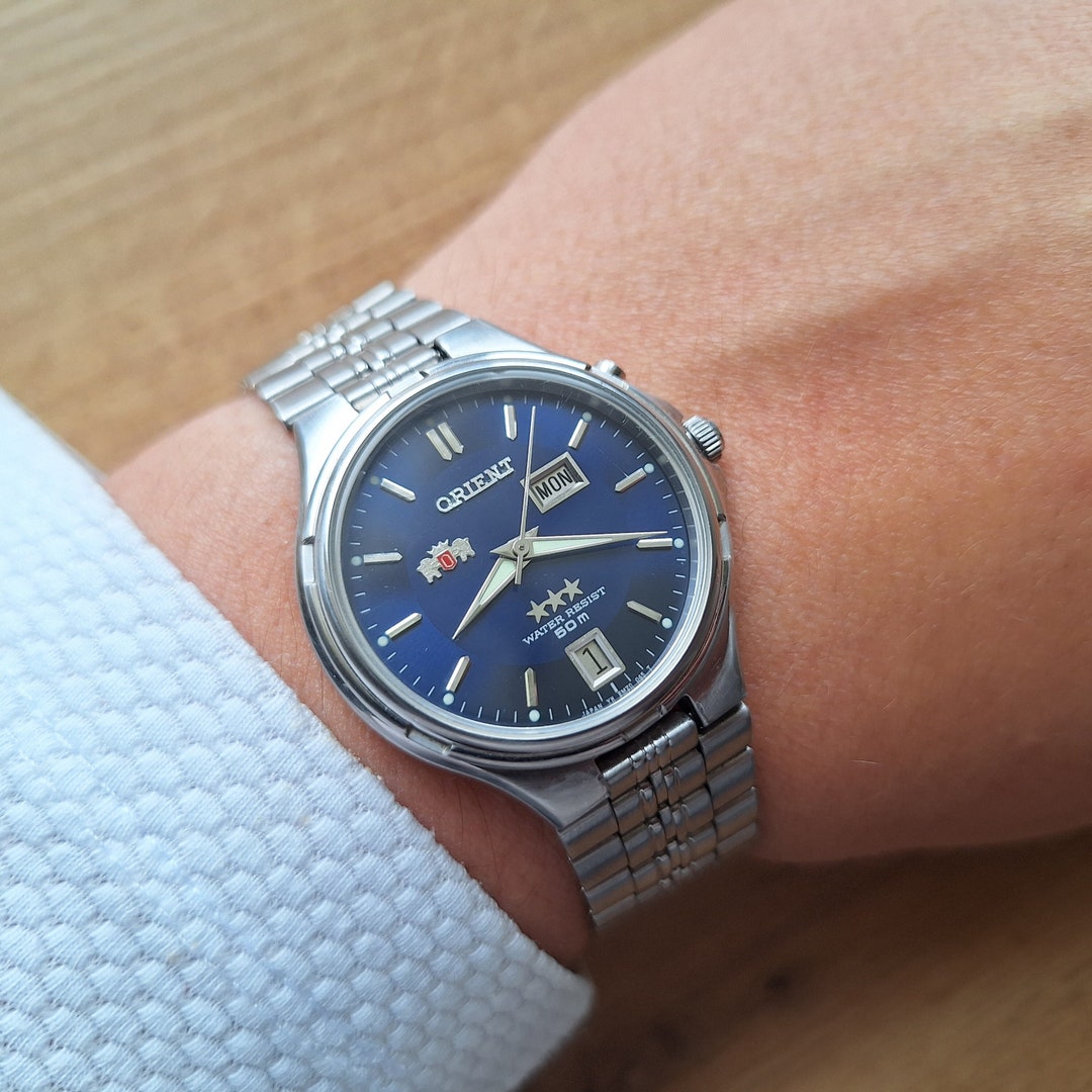 Orient Blue Watch, Vintage Orient Watch, Japan Watch, Automatic Watch ...