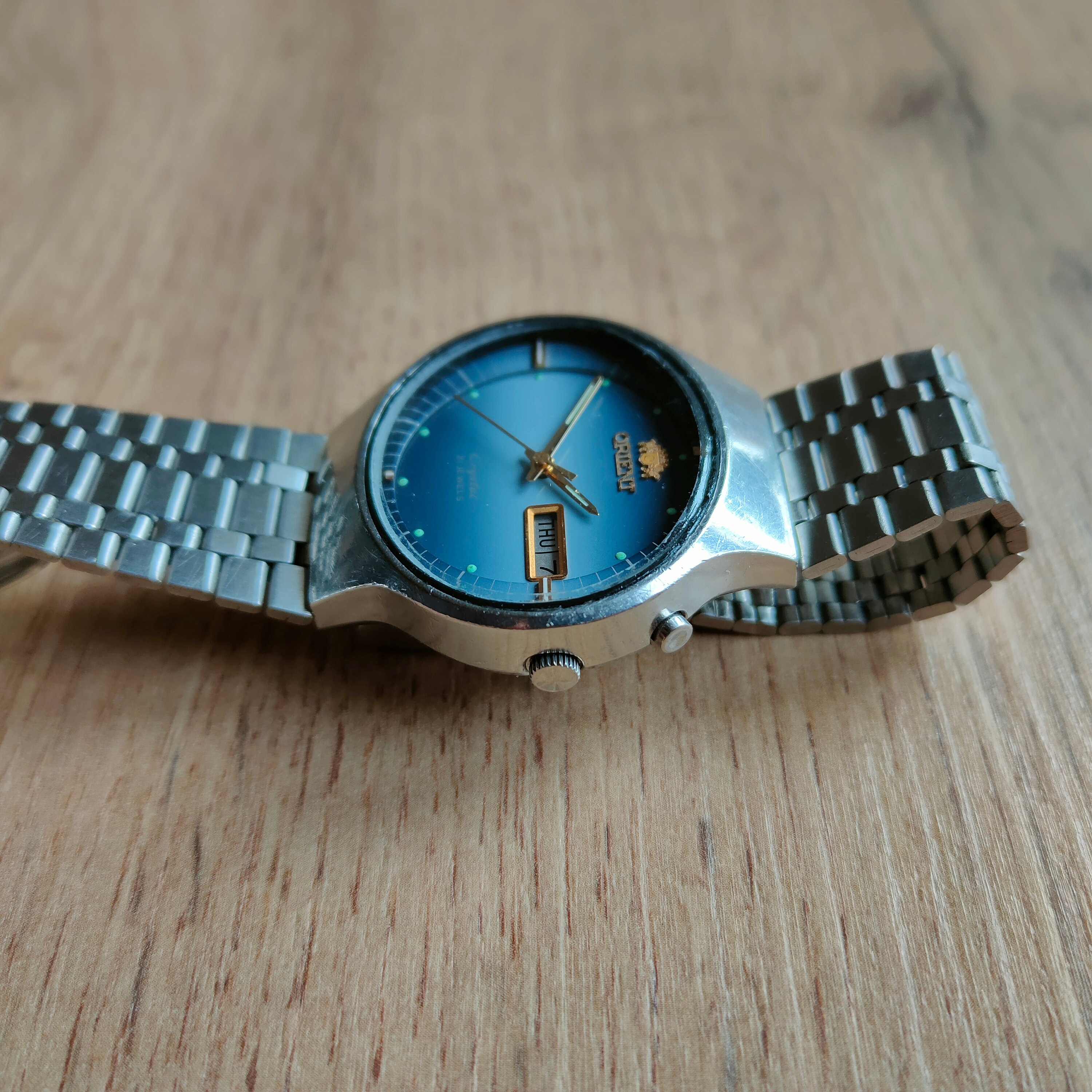 Vintage Orient Crystal Watch, Rare Blue Model, Automatic Watch ...
