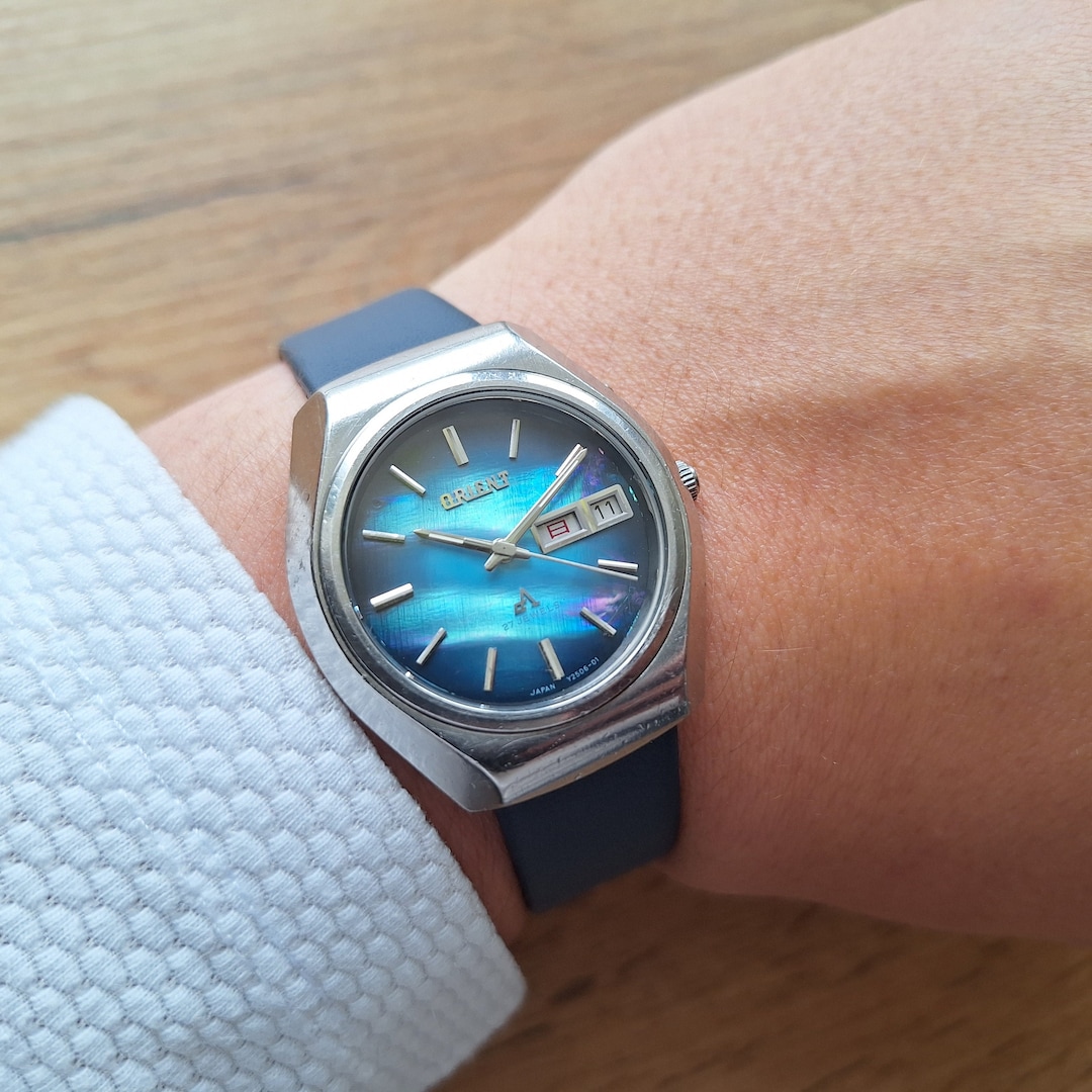 Ultra Rare Orient Chrono Ace Mexican Blue Watch, Mechanical Automatic Watch, Rare Blue Dial ...
