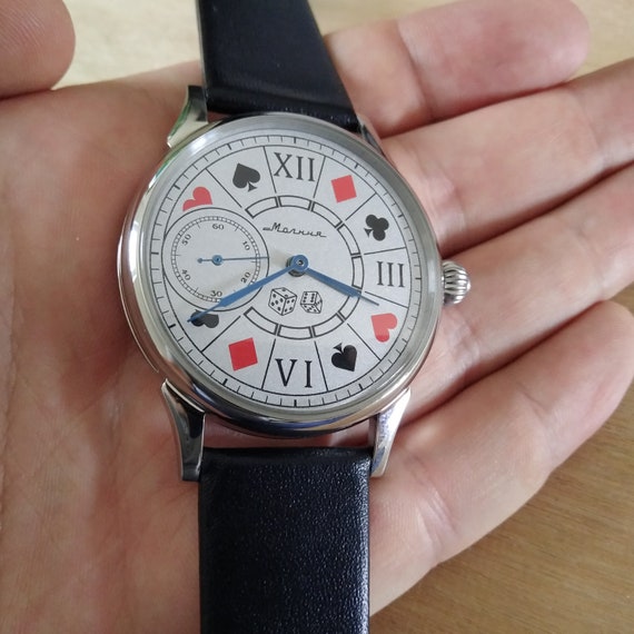 Molnija Playing Cards watch, Soviet watch, mens watch… - Gem