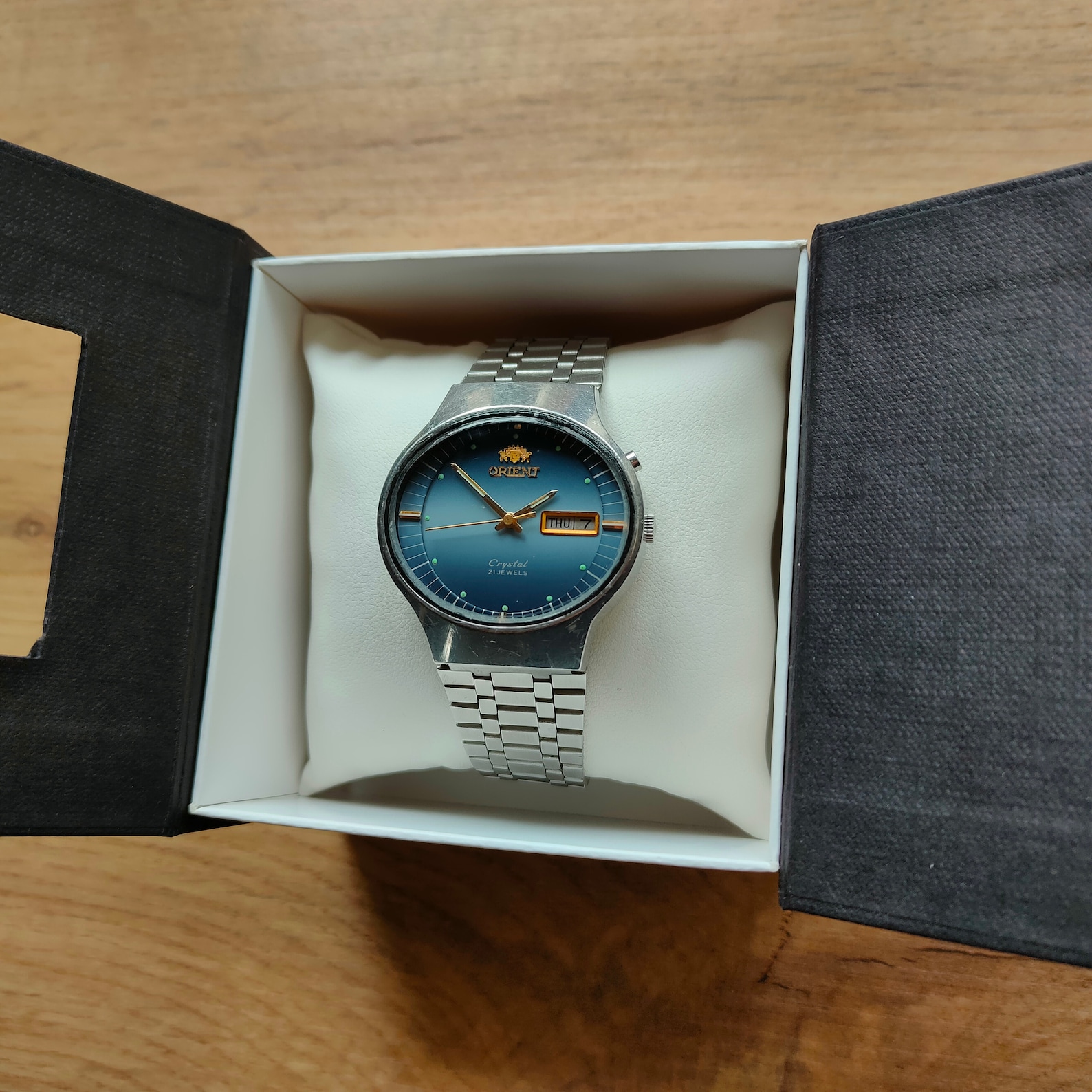 Vintage Orient Crystal Watch, Rare Blue Model, Automatic Watch ...