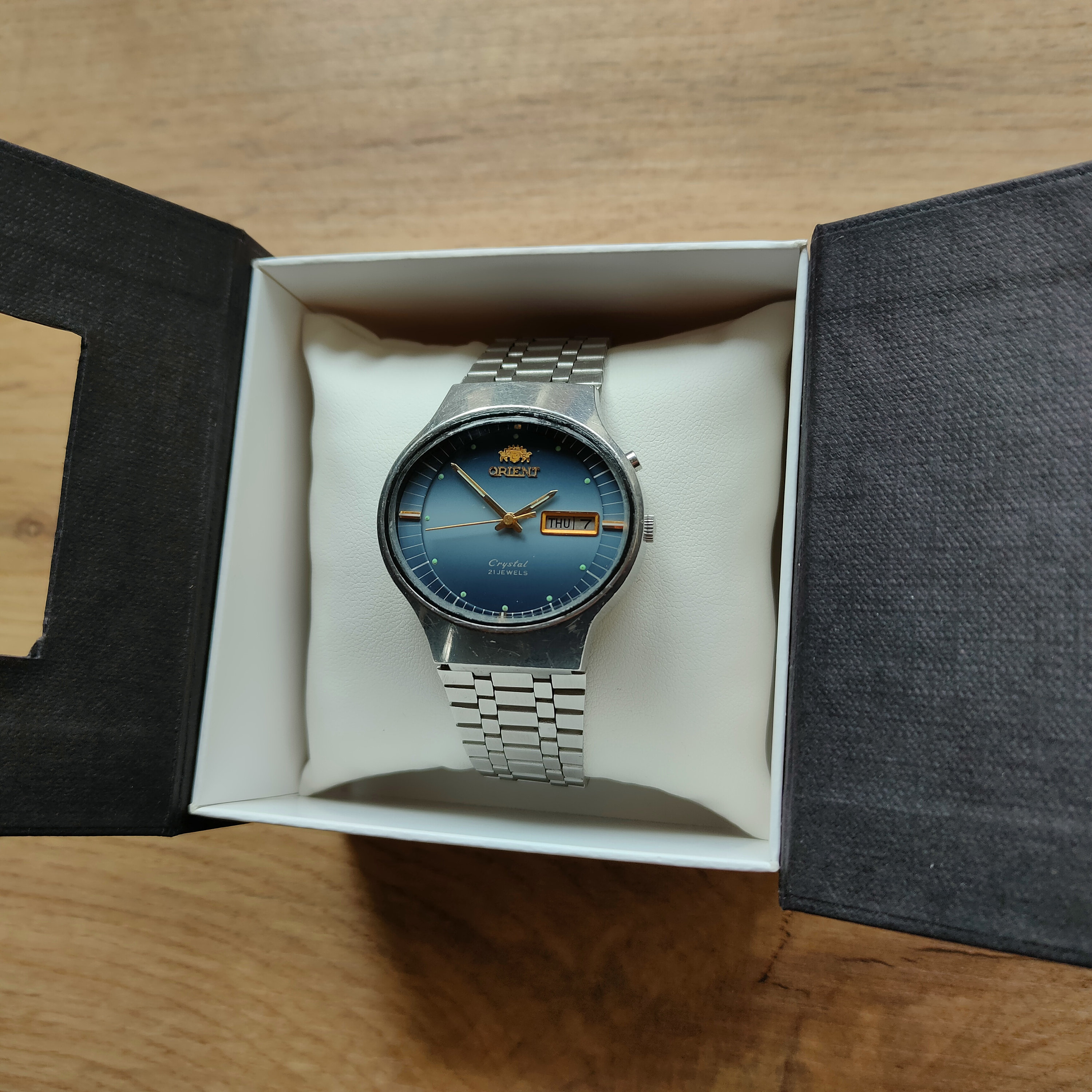 Vintage Orient Crystal Watch, Rare Blue Model, Automatic Watch ...