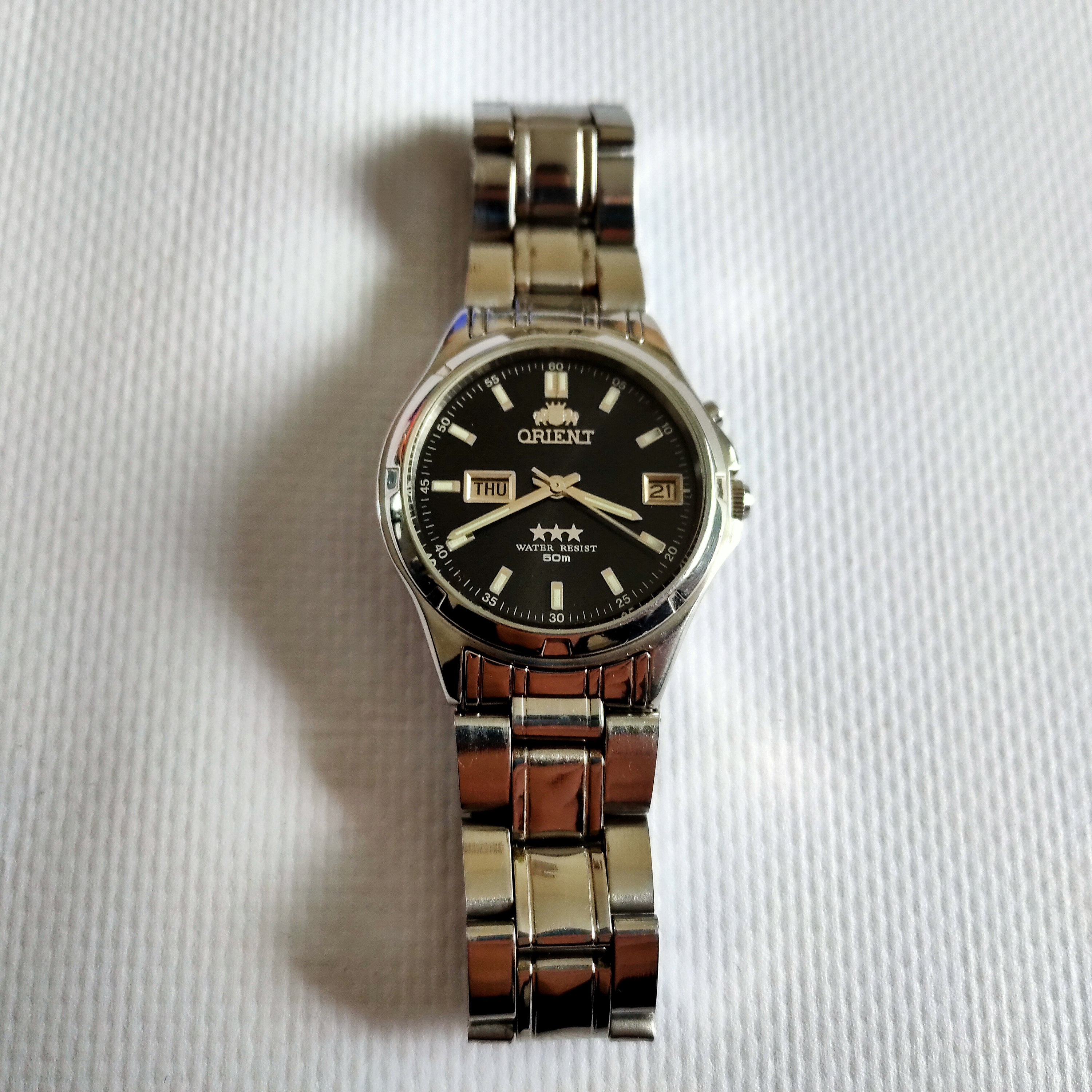 Orient black watch Mechanical Automatic Watch Day and Date | Etsy