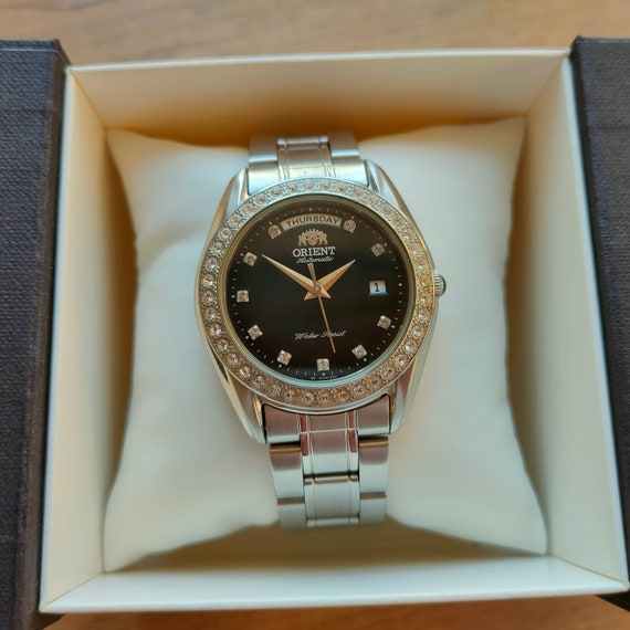 Rare Orient PRESIDENT watch with stone, day date orie… - Gem