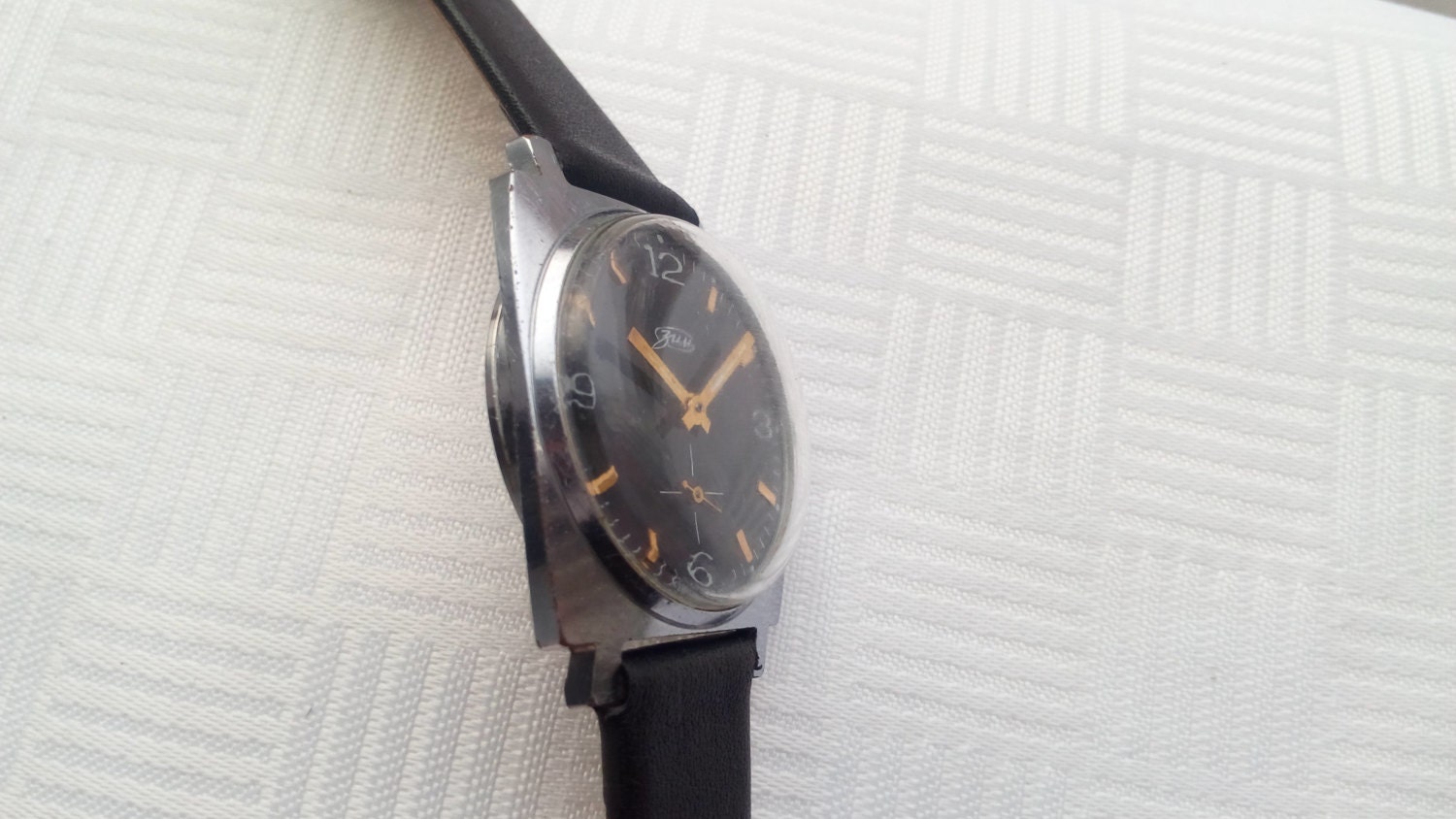 Vintage Zim Mens Watch With Black Dial Mechanical Watch | Etsy