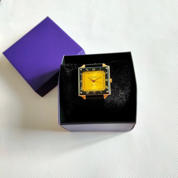 Soviet quartz watch SLAVA, square watch, with battery… - Gem