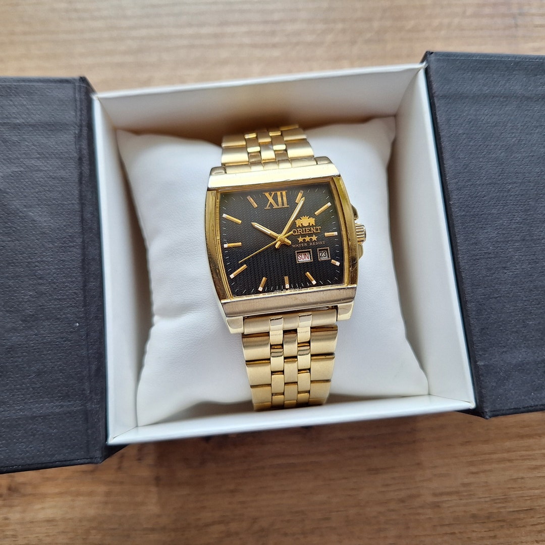 Square Orient Watch, Automatic Mechanical Watch, Japan Watch, Black ...