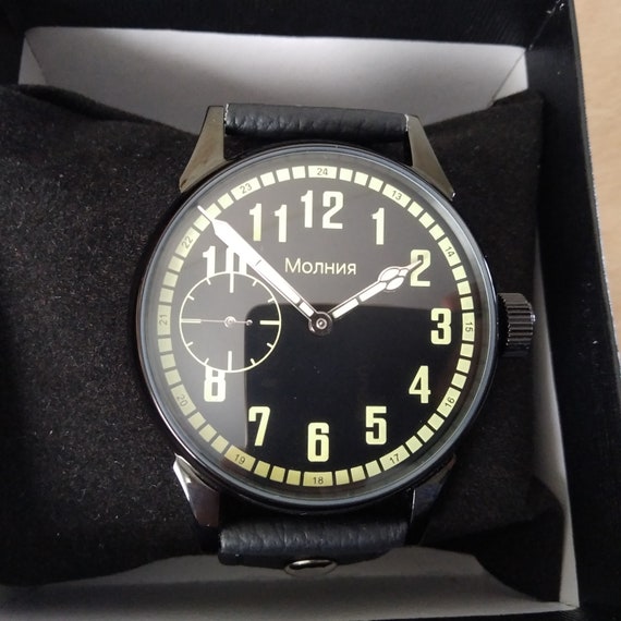 Rare watch Molnija PILOT, Soviet watch, Aviator watch… - Gem