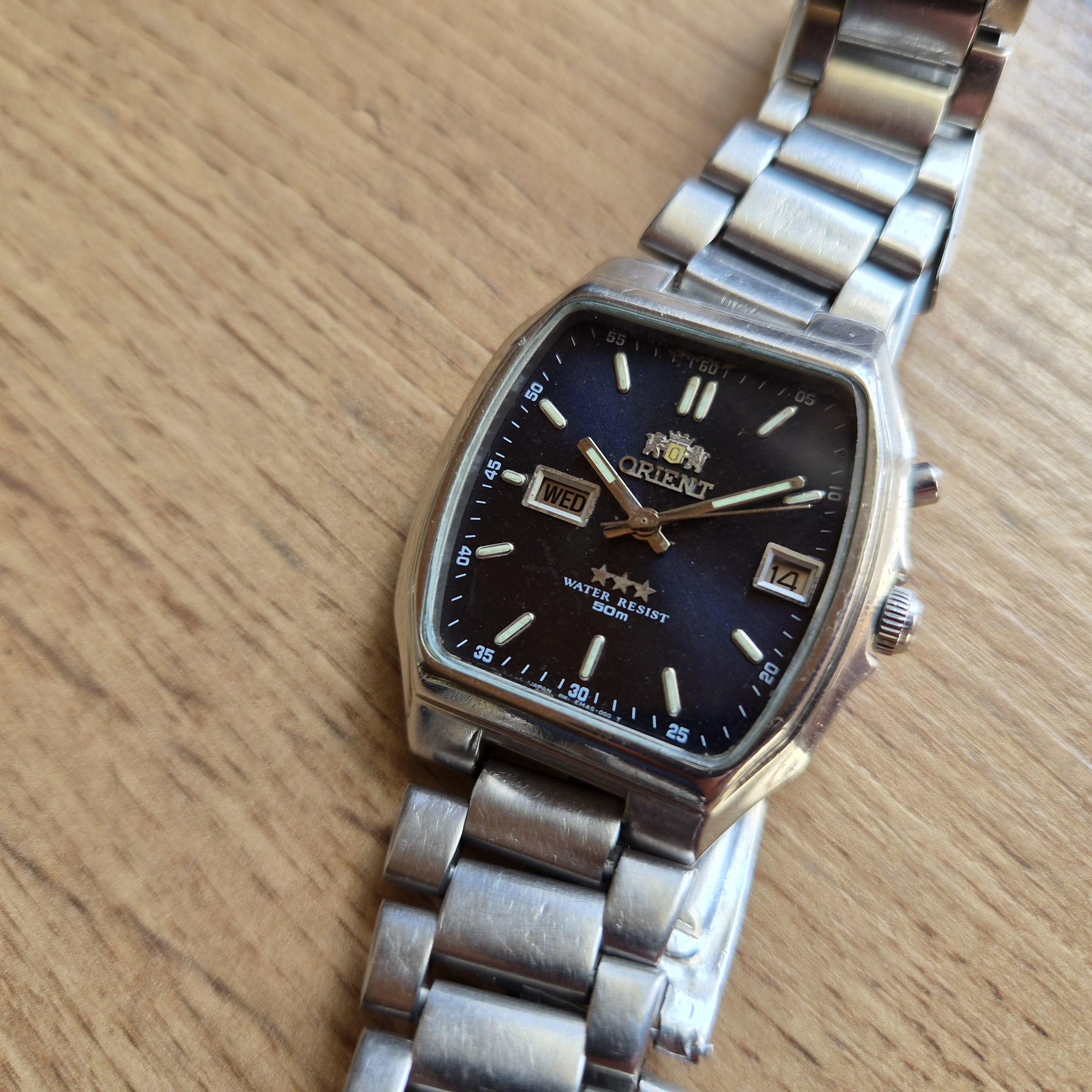 Orient Blue Square Watch, Vintage Orient Watch, Automatic Watch, Day ...