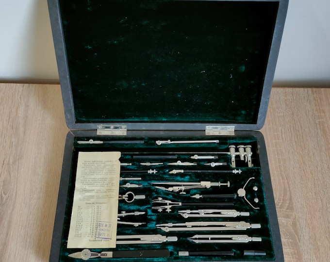 Drawing Instruments Drafting Set Brass Steampunk Tool Set - Etsy