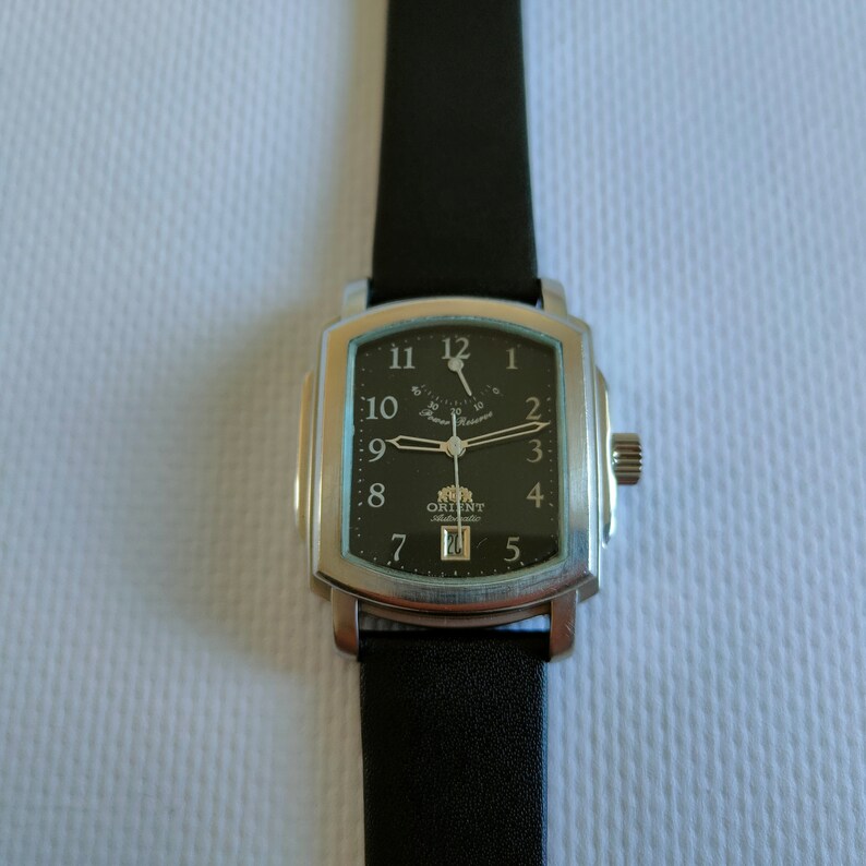 Orient Square Watch With Power Reserve Vintage Orient Watch - Etsy