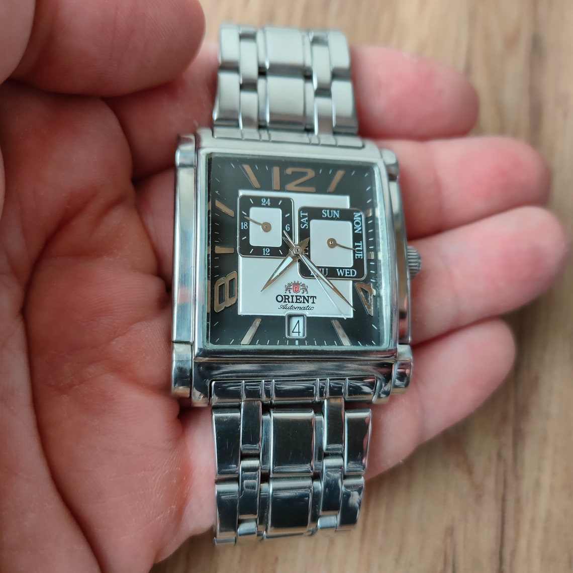 Orient Square Watch Vintage Orient Automatic Watch Day and - Etsy
