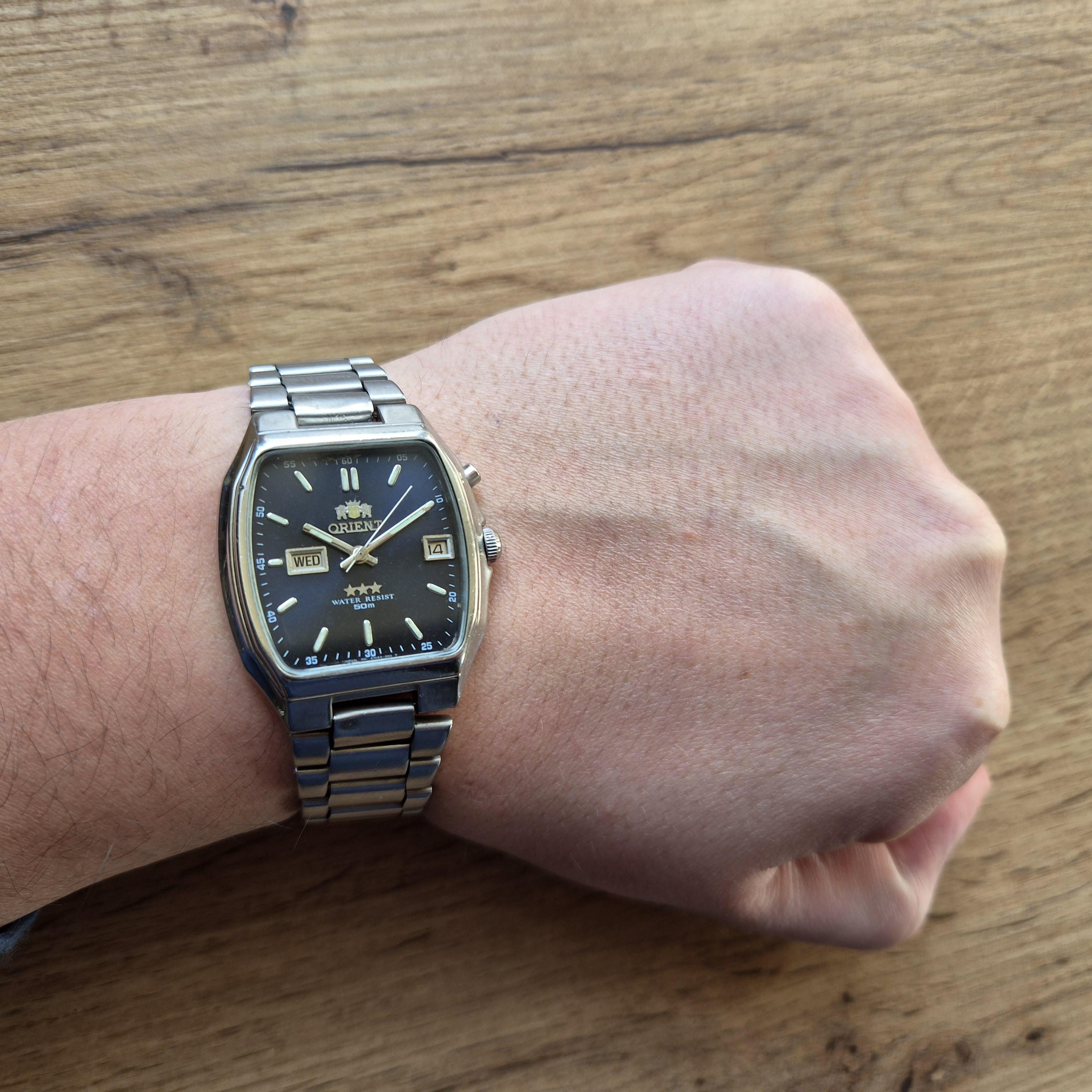 Orient Blue Square Watch, Vintage Orient Watch, Automatic Watch, Day ...
