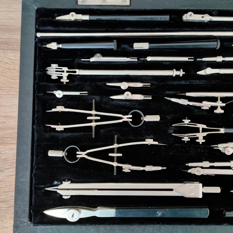 Drawing Instruments Drafting Set Brass Steampunk Tool Set - Etsy