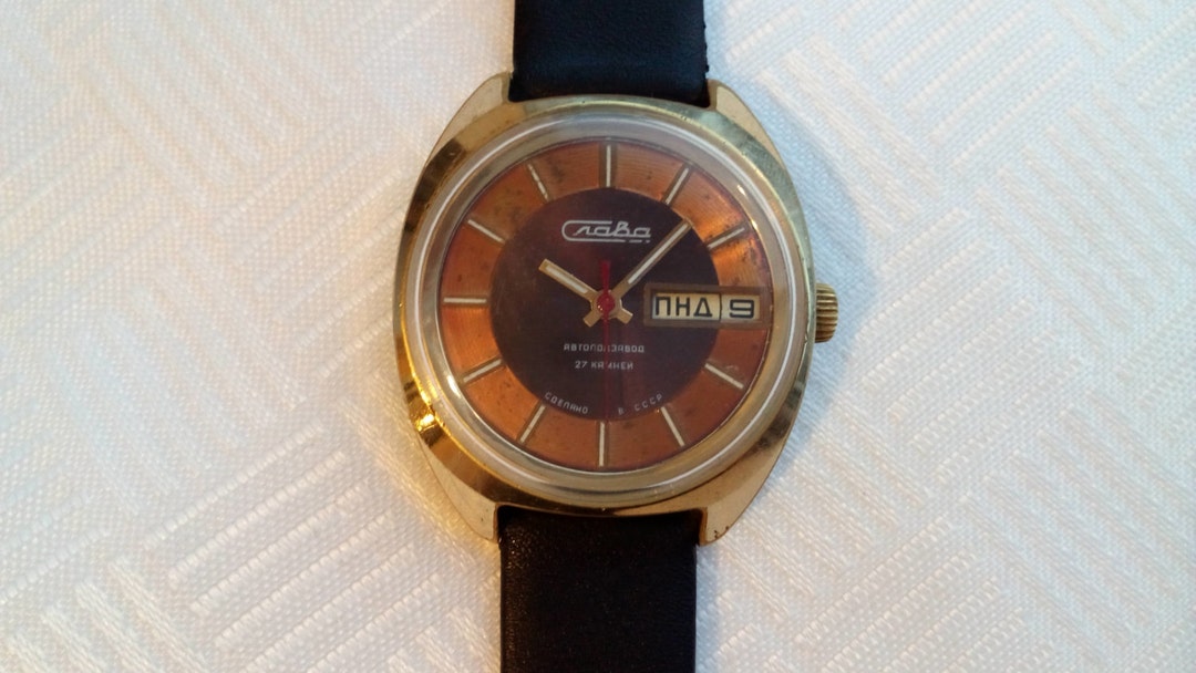 Soviet Automatic Watch SLAVA, Mens Wrist Watch, - Etsy