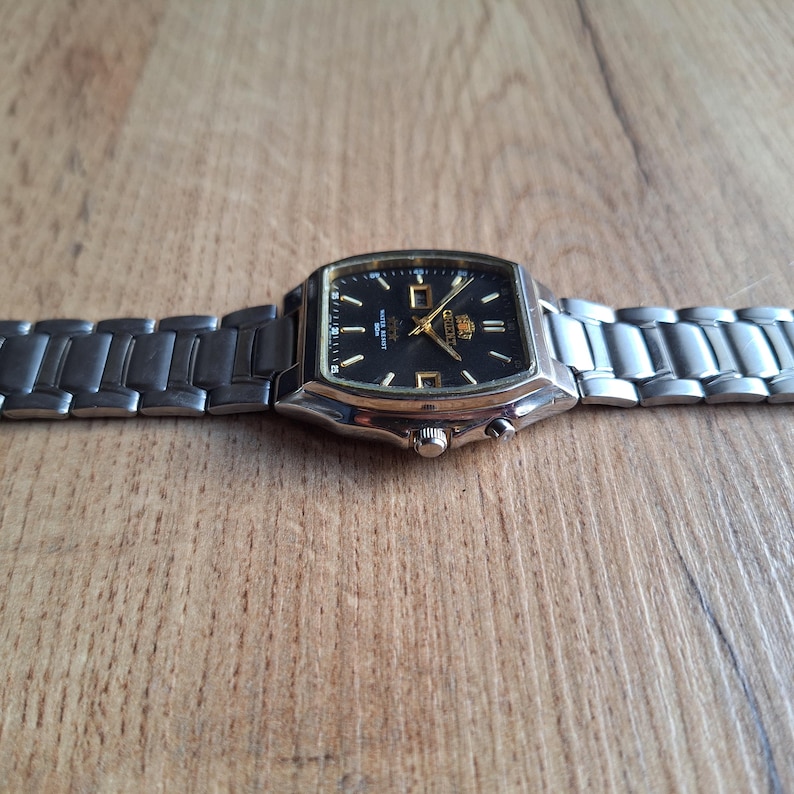 Suqare Orient Black Watch, Square Watch, Vintage Orient Automatic Watch ...
