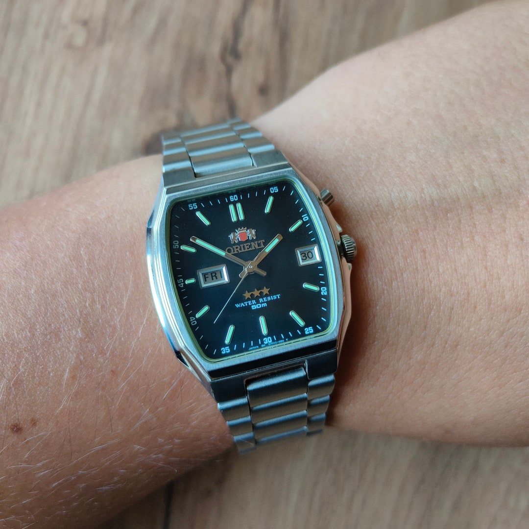 Orient Square Watch Black Watch Vintage Orient Watch - Etsy
