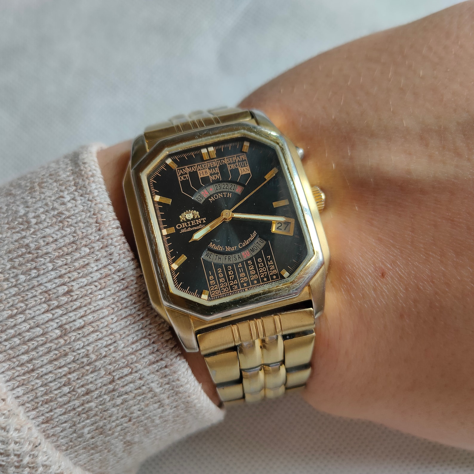 Vintage Orient College Watch, Perpetual Calendar Watch, Japan Watch ...
