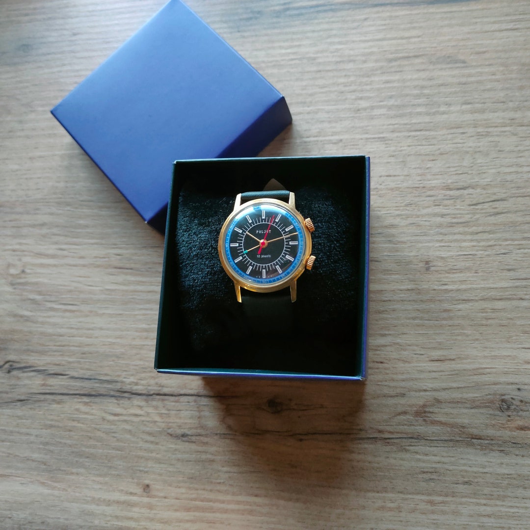 Poljot Signal Watch With Mechanical Alarm Blue Watch - Etsy