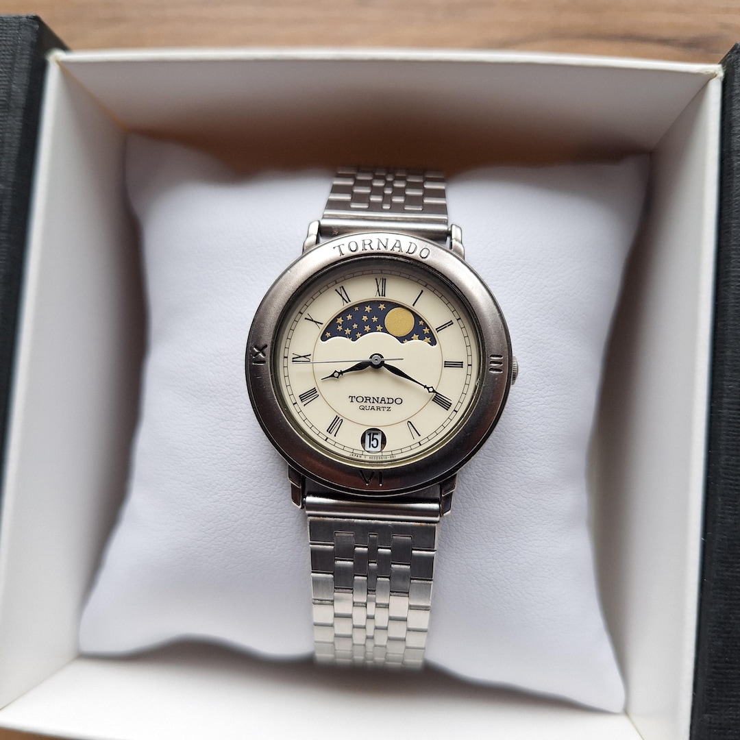 Tornado Quartz Watch With Moon Phases Calendar, Moon Watch, Fashion ...