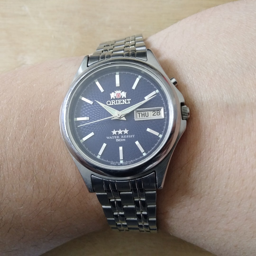 Vintage Orient Watch Automatic Japan Watch Blue Dial - Etsy