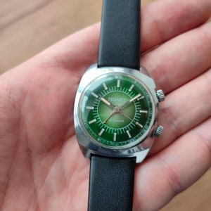 Poljot Signal Watch With Mechanical Alarm Green Watch - Etsy