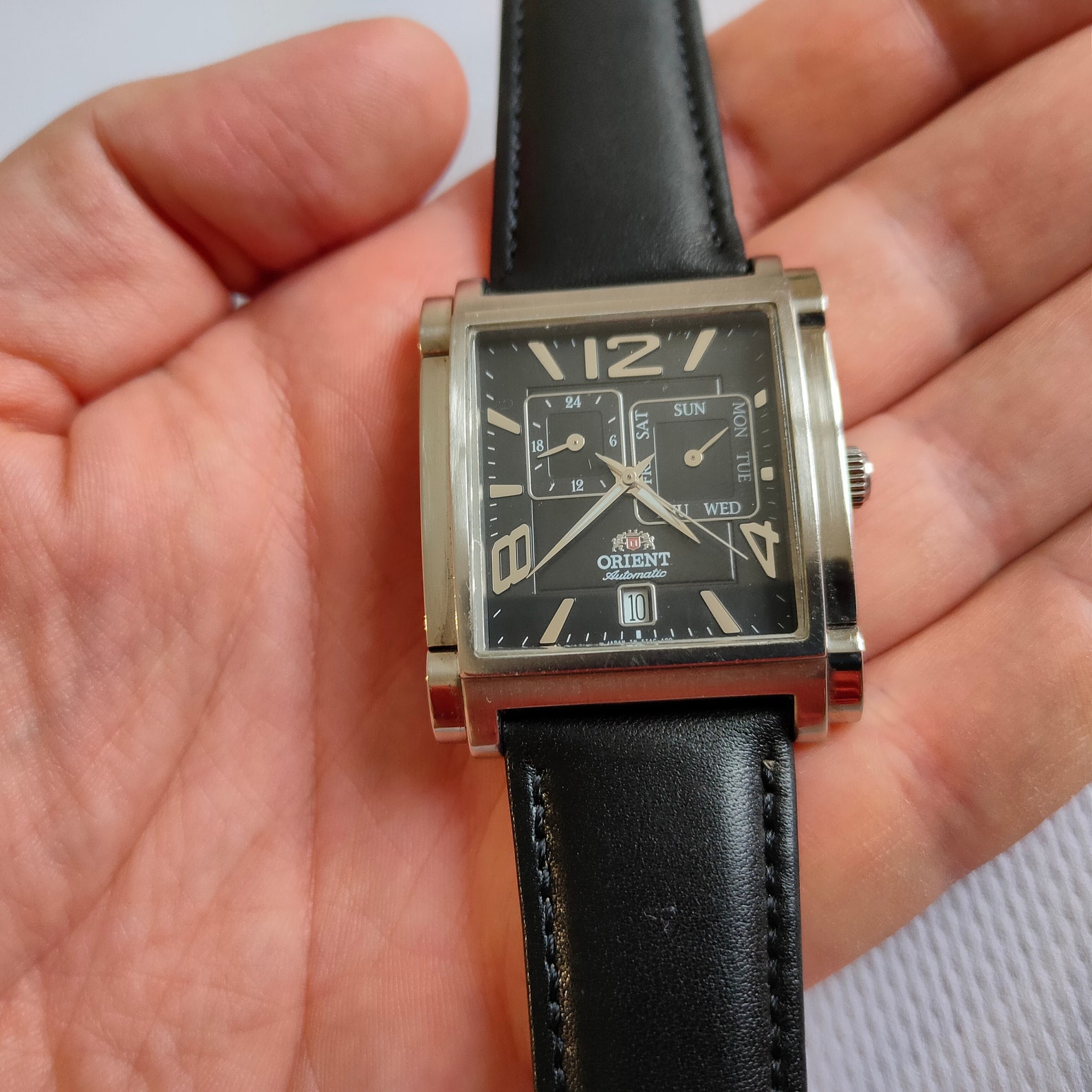 Orient square watch vintage orient Automatic Watch Day and | Etsy