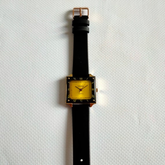 Soviet quartz watch SLAVA, square watch, with battery… - Gem
