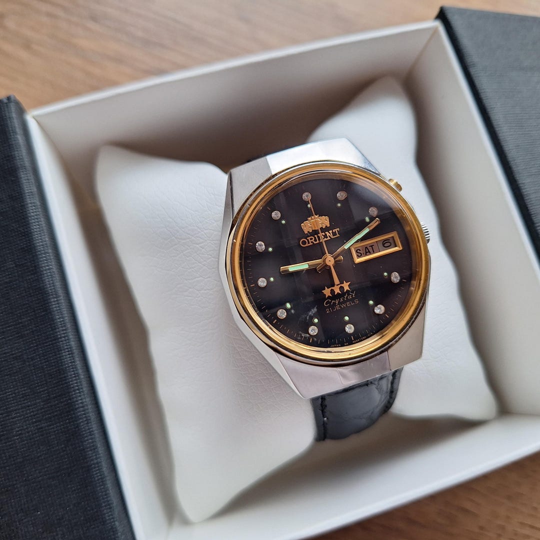 Orient Crystal Automatic Watch, Black Mechanical Automatic Watch ...