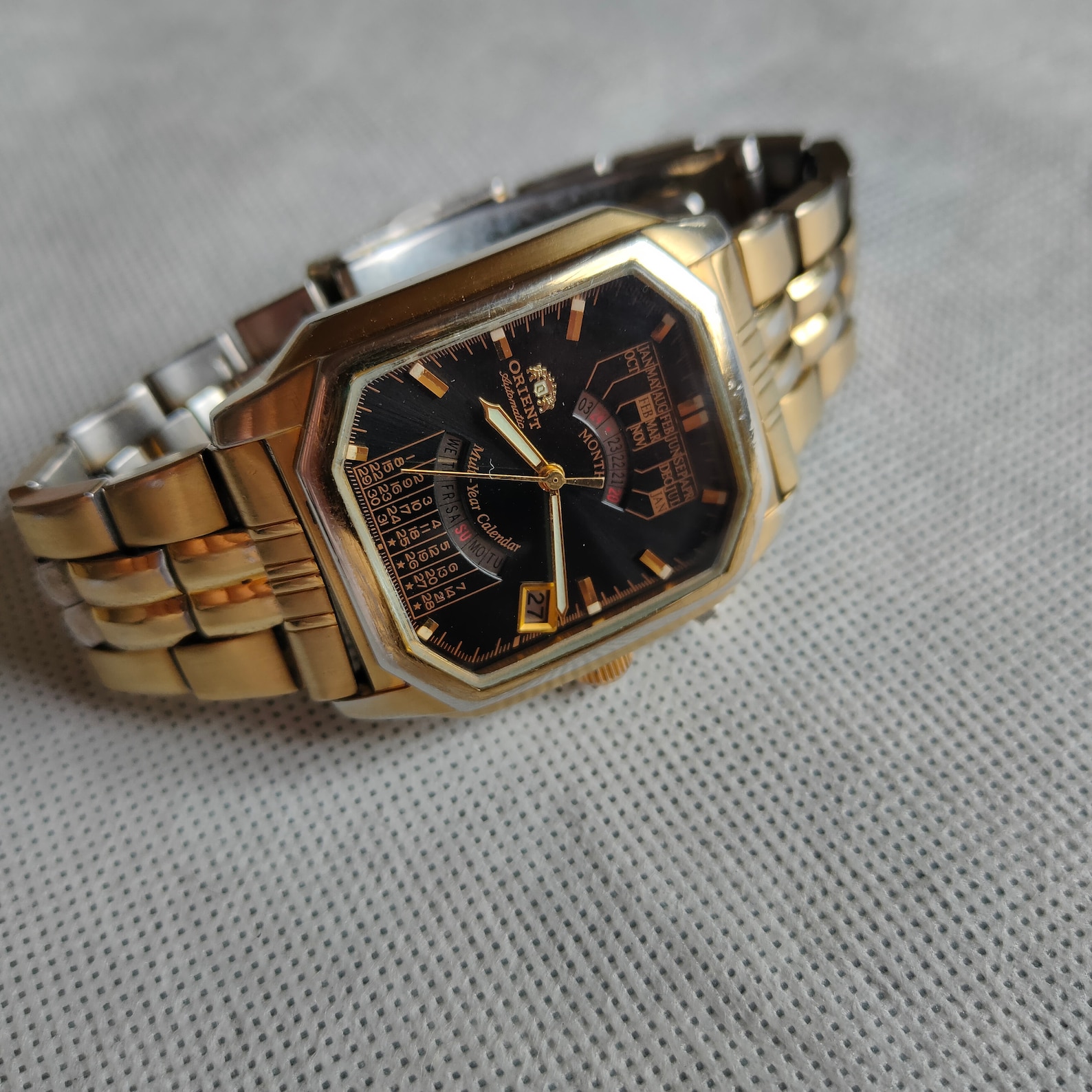 Vintage Orient College Watch, Perpetual Calendar Watch, Japan Watch ...