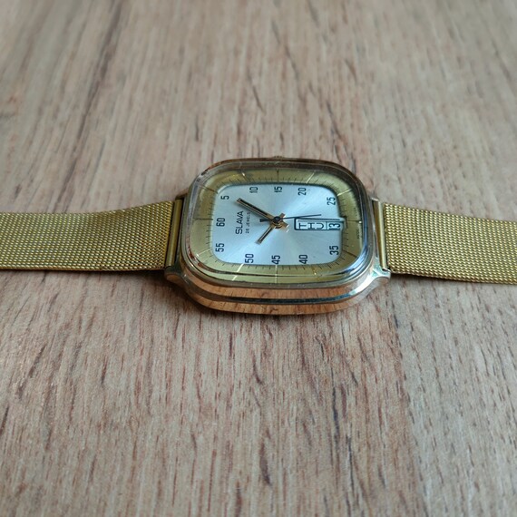 Soviet Vintage watch Slava, square watch slava, day a… - Gem