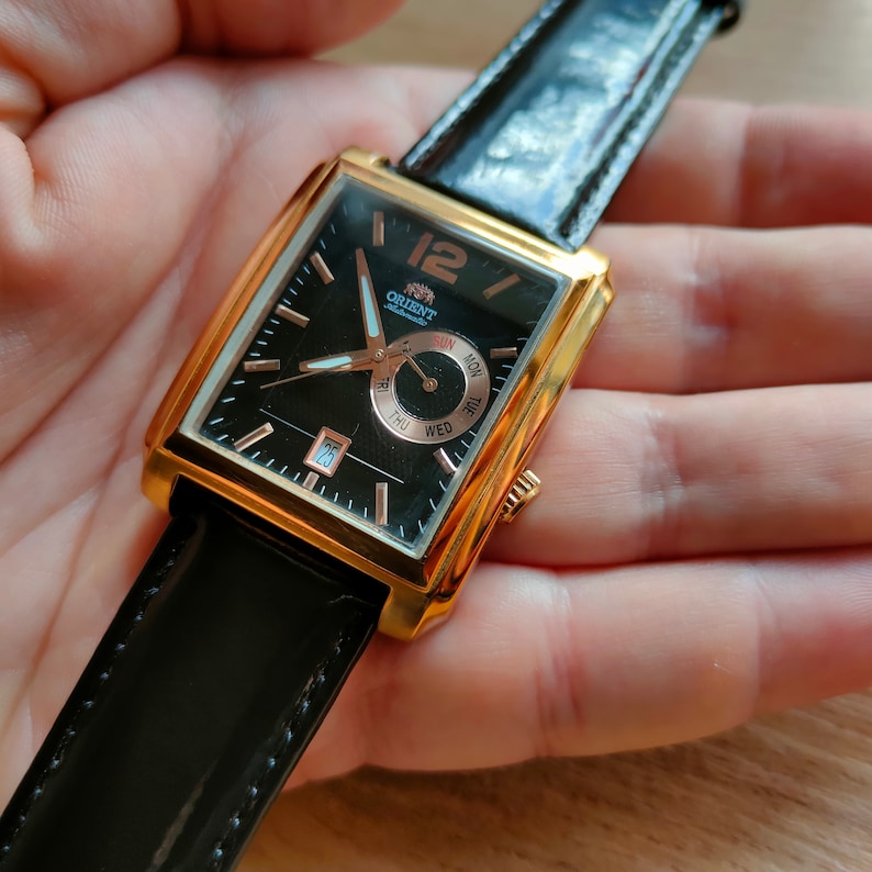Orient Square Watch Black Watch Vintage Watch Automatic - Etsy