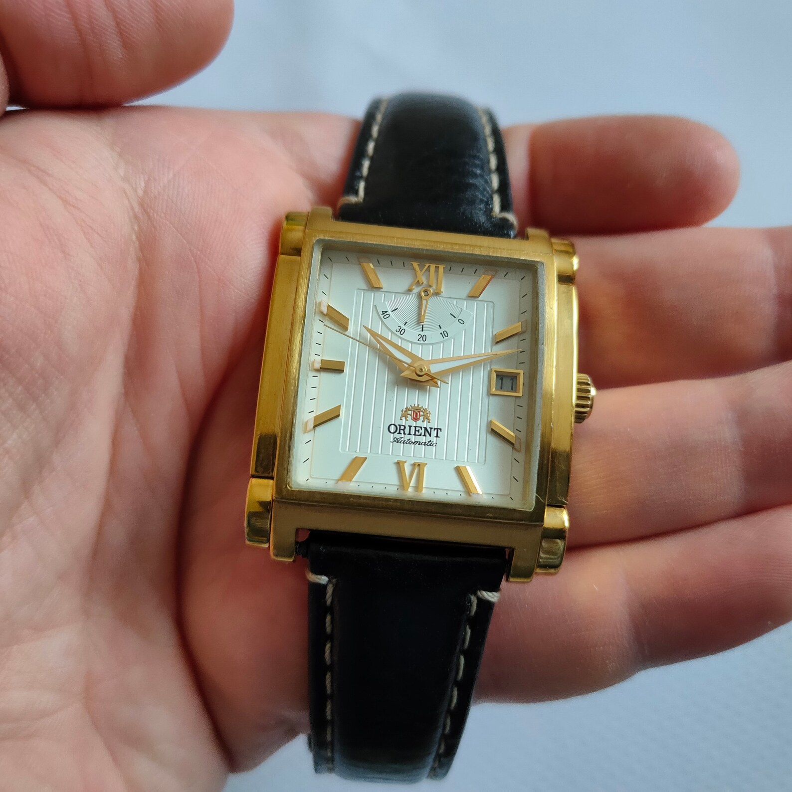 Orient square watch with Power reserve vintage orient | Etsy