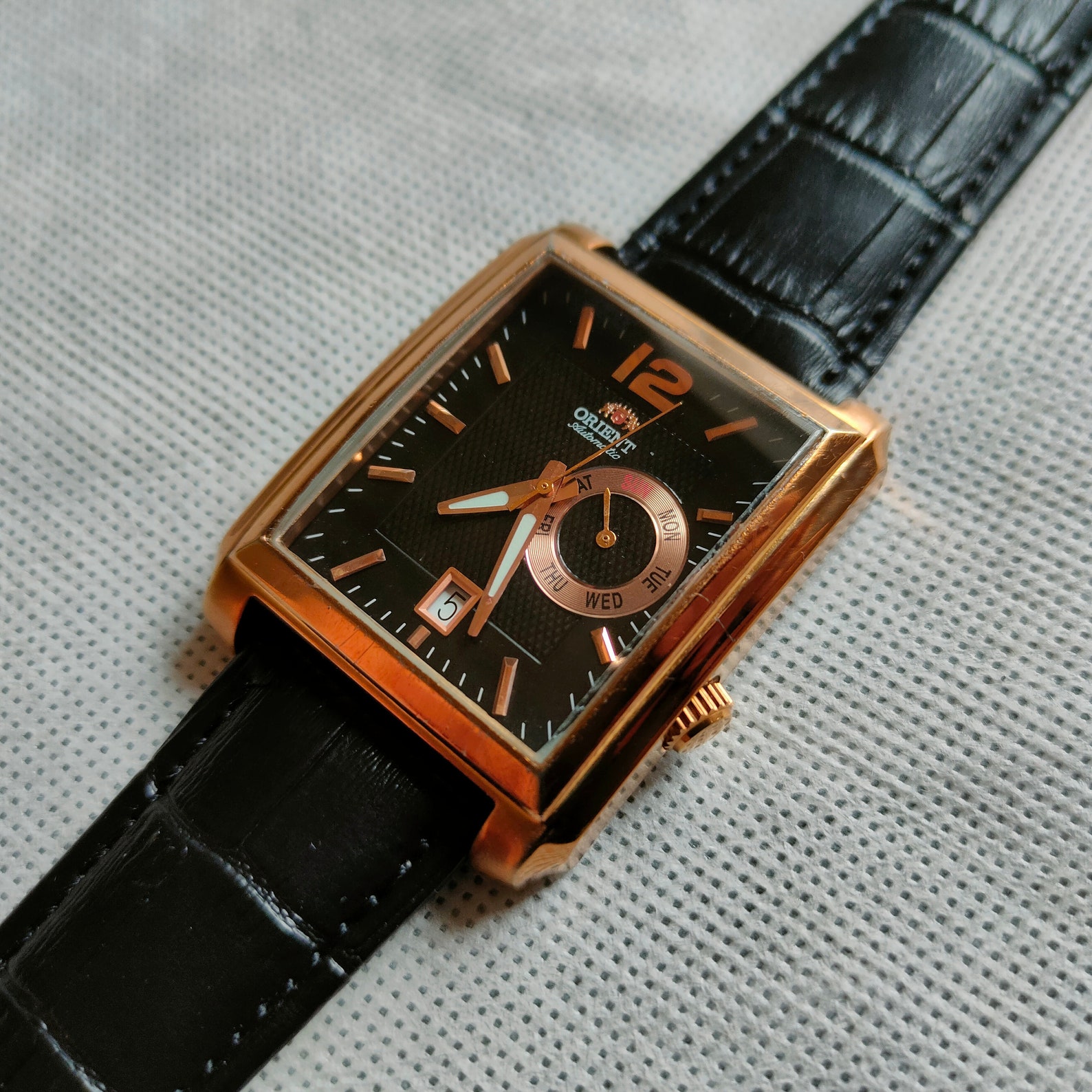 Orient Square Watch Vintage Orient Automatic Watch Day and - Etsy