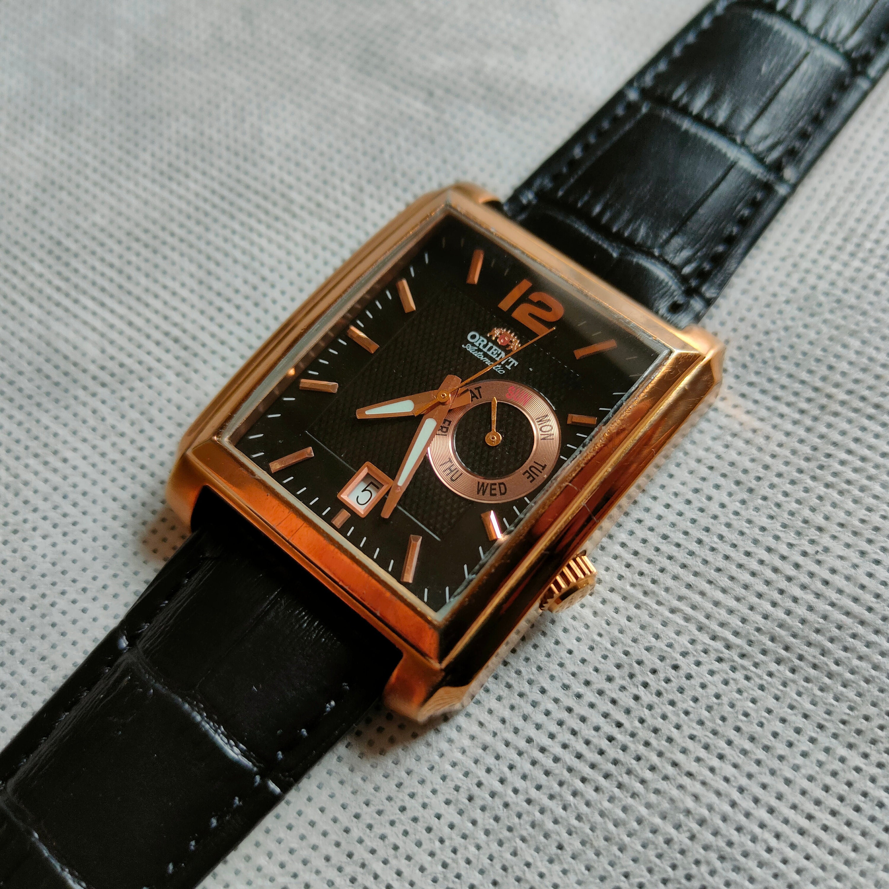 Orient Square Watch Vintage Orient Automatic Watch Day and - Etsy