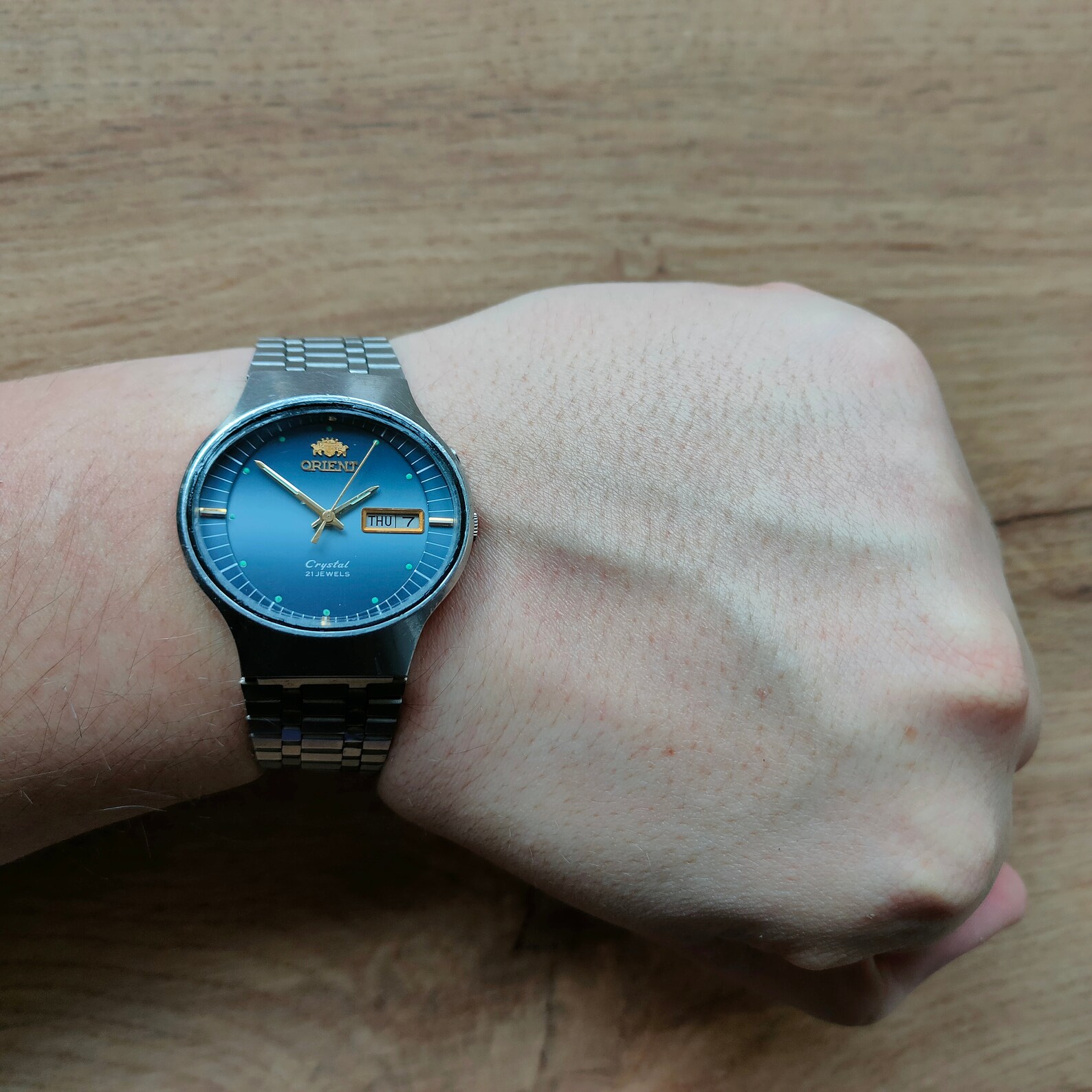 Vintage Orient Crystal Watch, Rare Blue Model, Automatic Watch ...