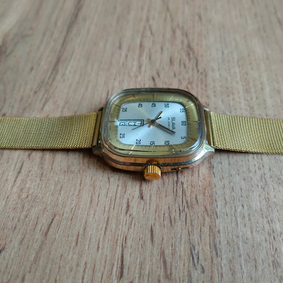 Soviet Vintage watch Slava, square watch slava, day a… - Gem