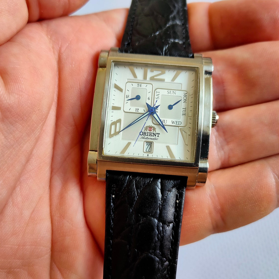 Orient Square Watch Vintage Orient Automatic Watch Day and - Etsy