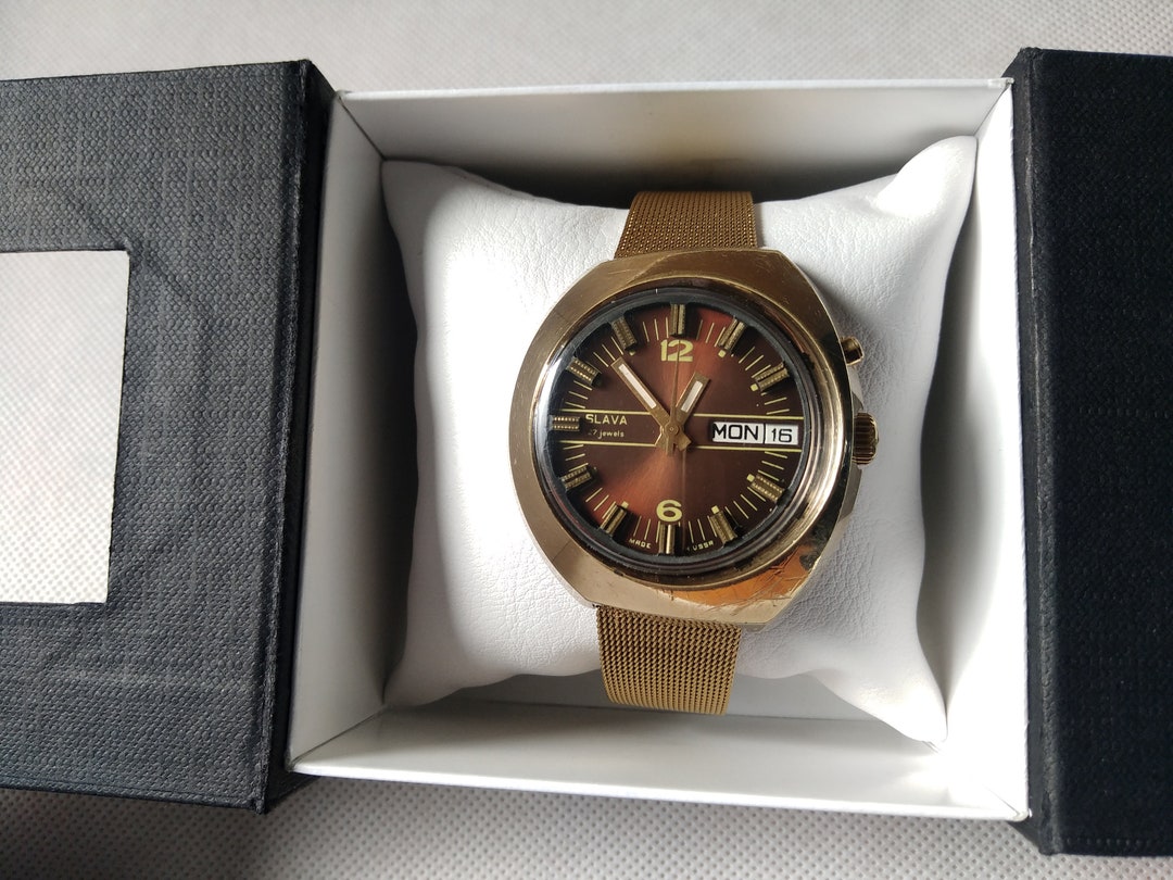 Reloj raro Slava, cuerpo asimétrico, reloj automático, reloj de hombre ...