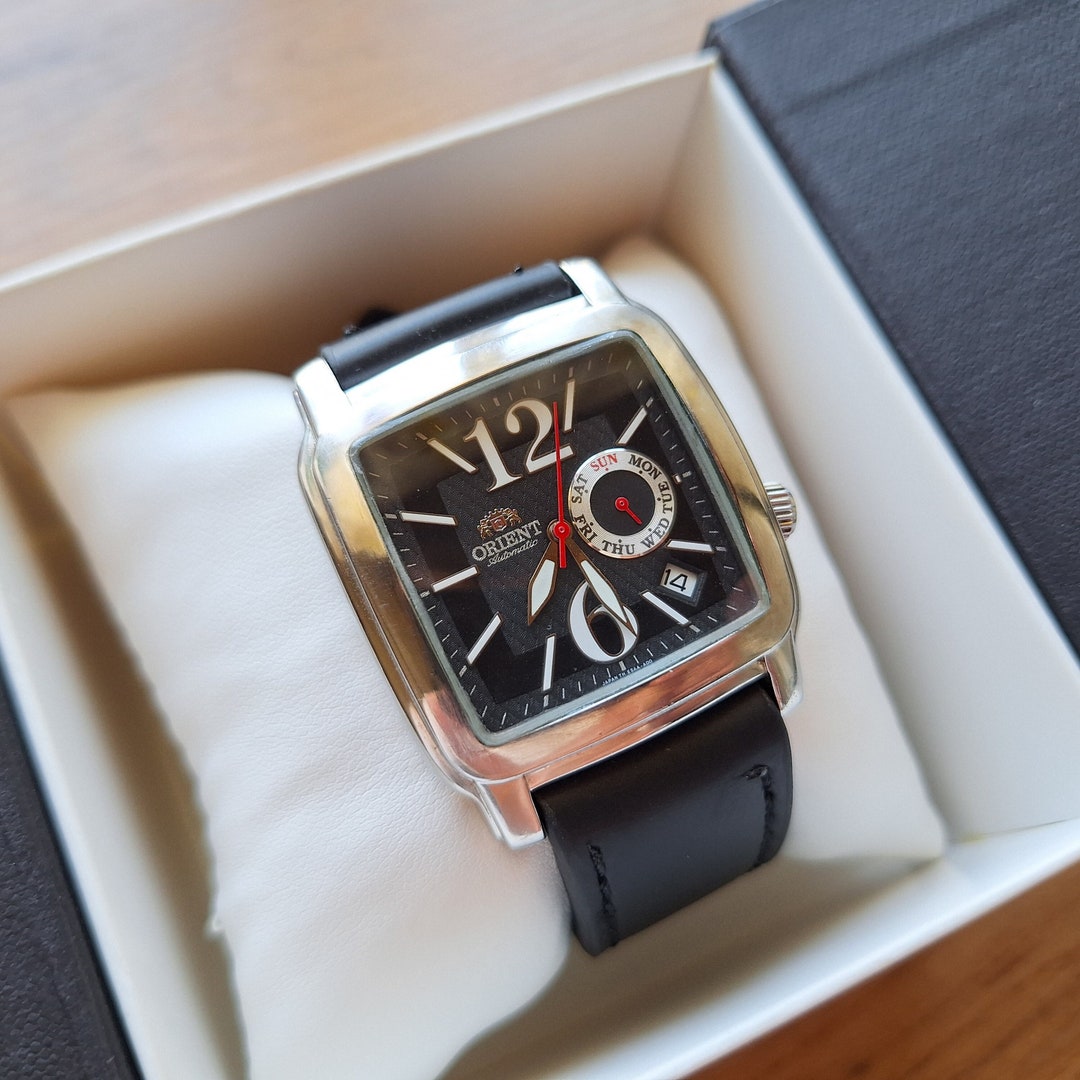Vintage Orient Square Watch, Rare Black Model, Automatic Watch ...