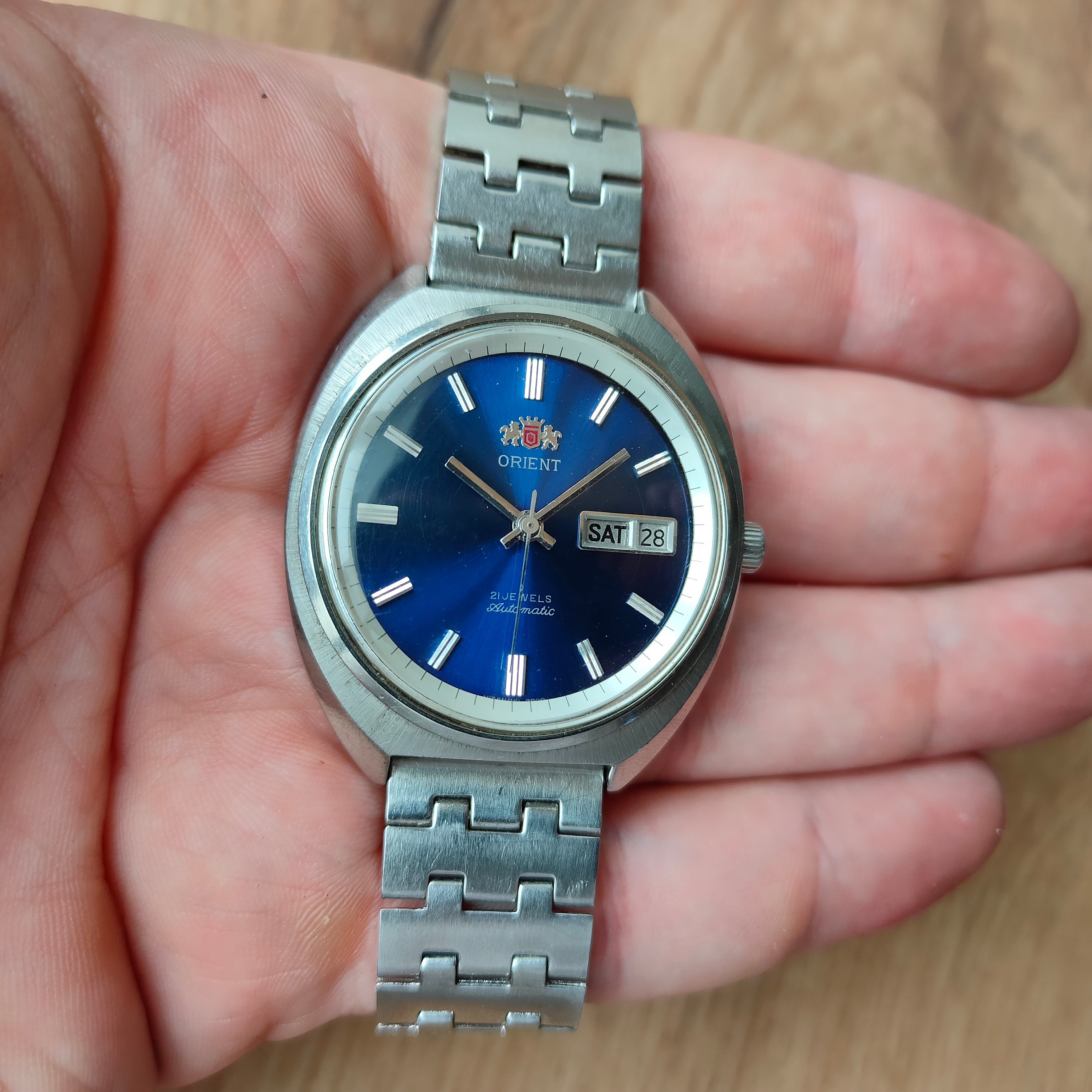 Rare Early Watch Orient, Blue Dial, Original Japan Watch, Mechanical ...