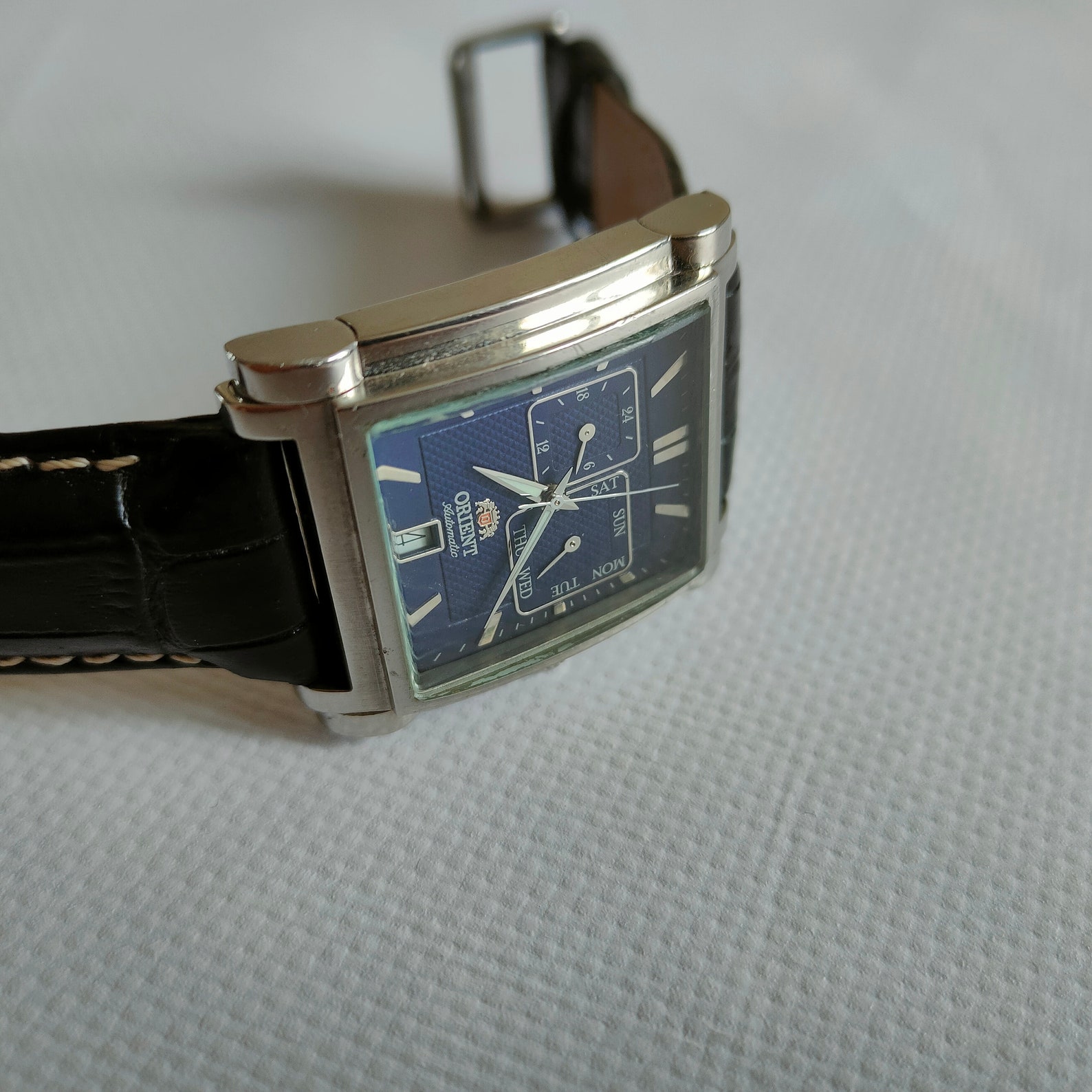 Orient Watch, Square Orient Watch, Blue Watch, Vintage Watch, Automatic ...