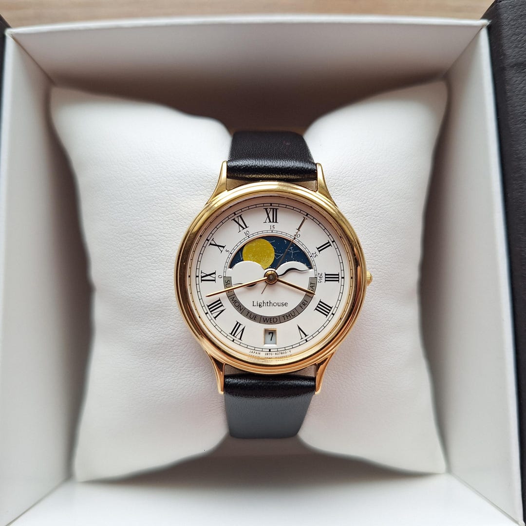 Rare Citizen Lighthouse Moon Watch, Vintage Watch With Moon Phase ...