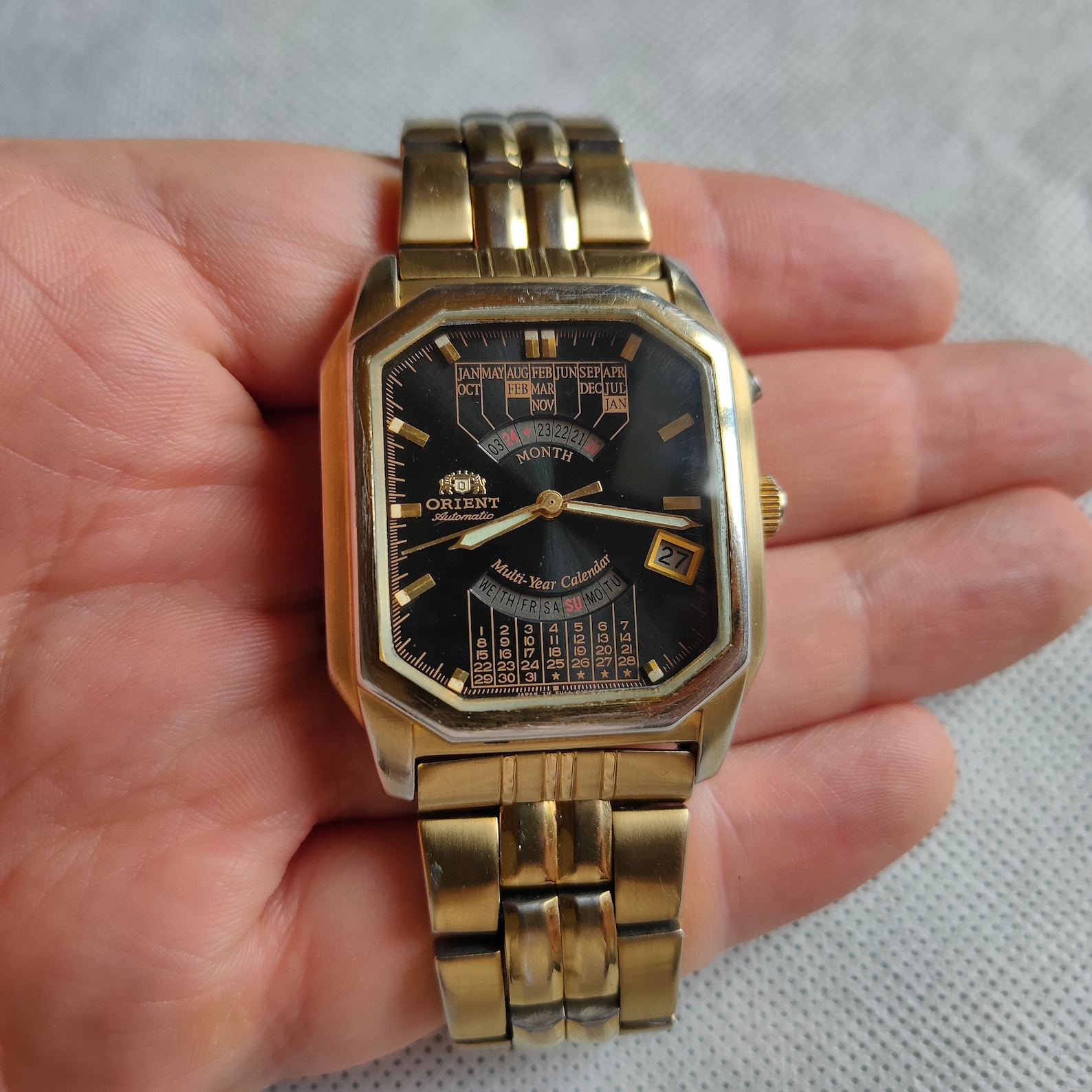 Vintage Orient College Watch, Perpetual Calendar Watch, Japan Watch ...