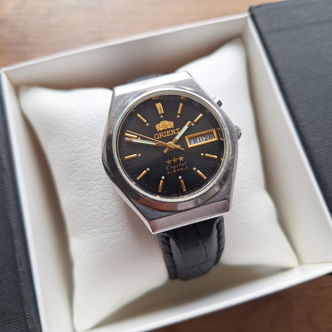 Vintage Orient Crystal Automatic Watch - Japan Made Stainless Steel - Etsy