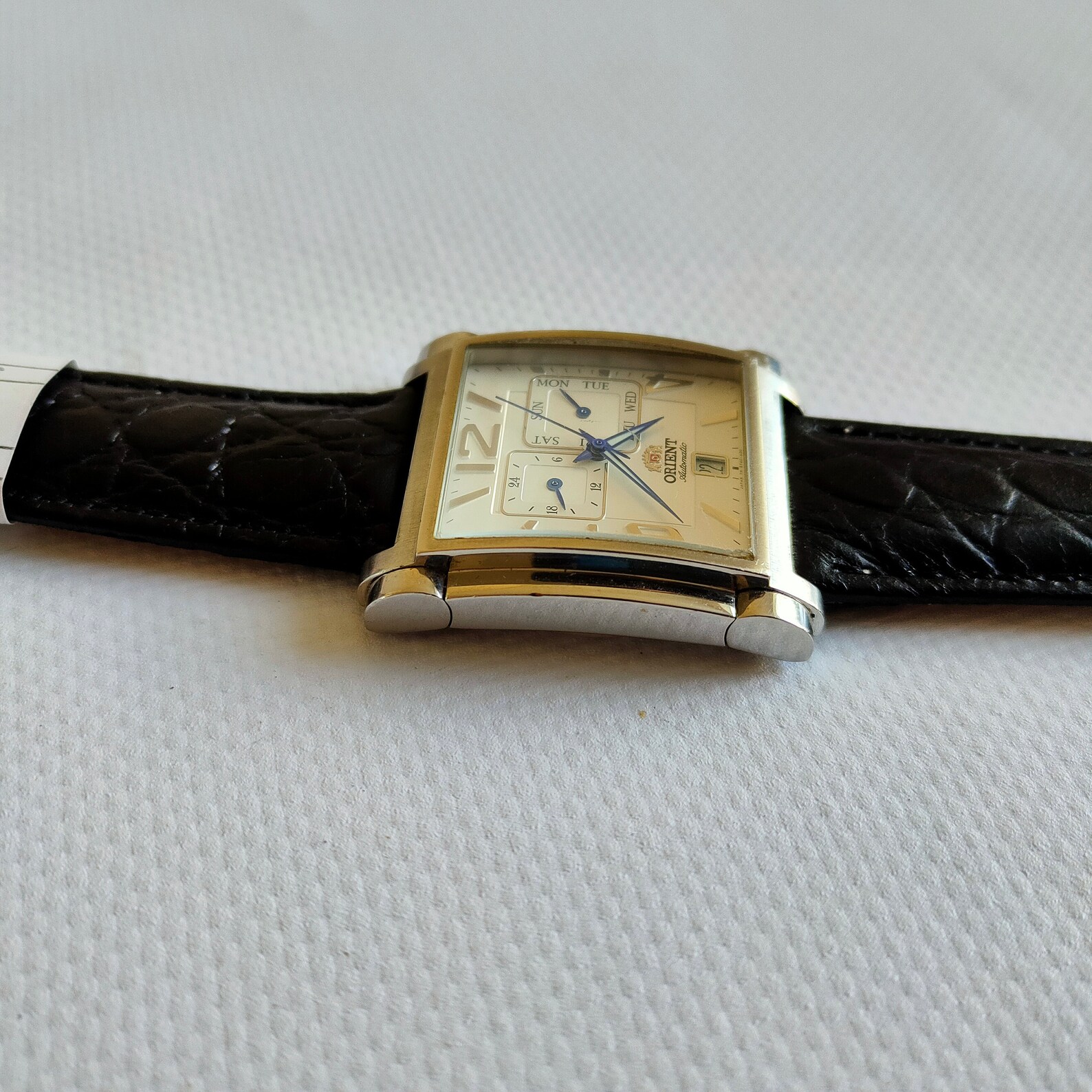 Orient Square Watch Vintage Orient Automatic Watch Day and | Etsy